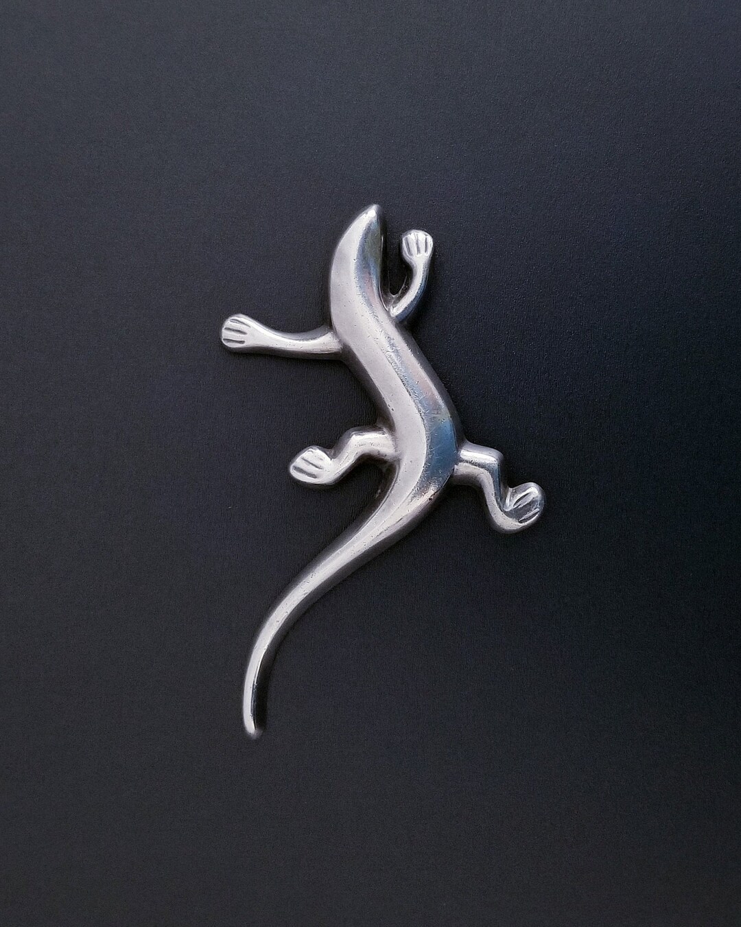 Vintage Sterling Silver Lizard Brooch, Zina Hallmarked, 3 1/4" 20.11g ...