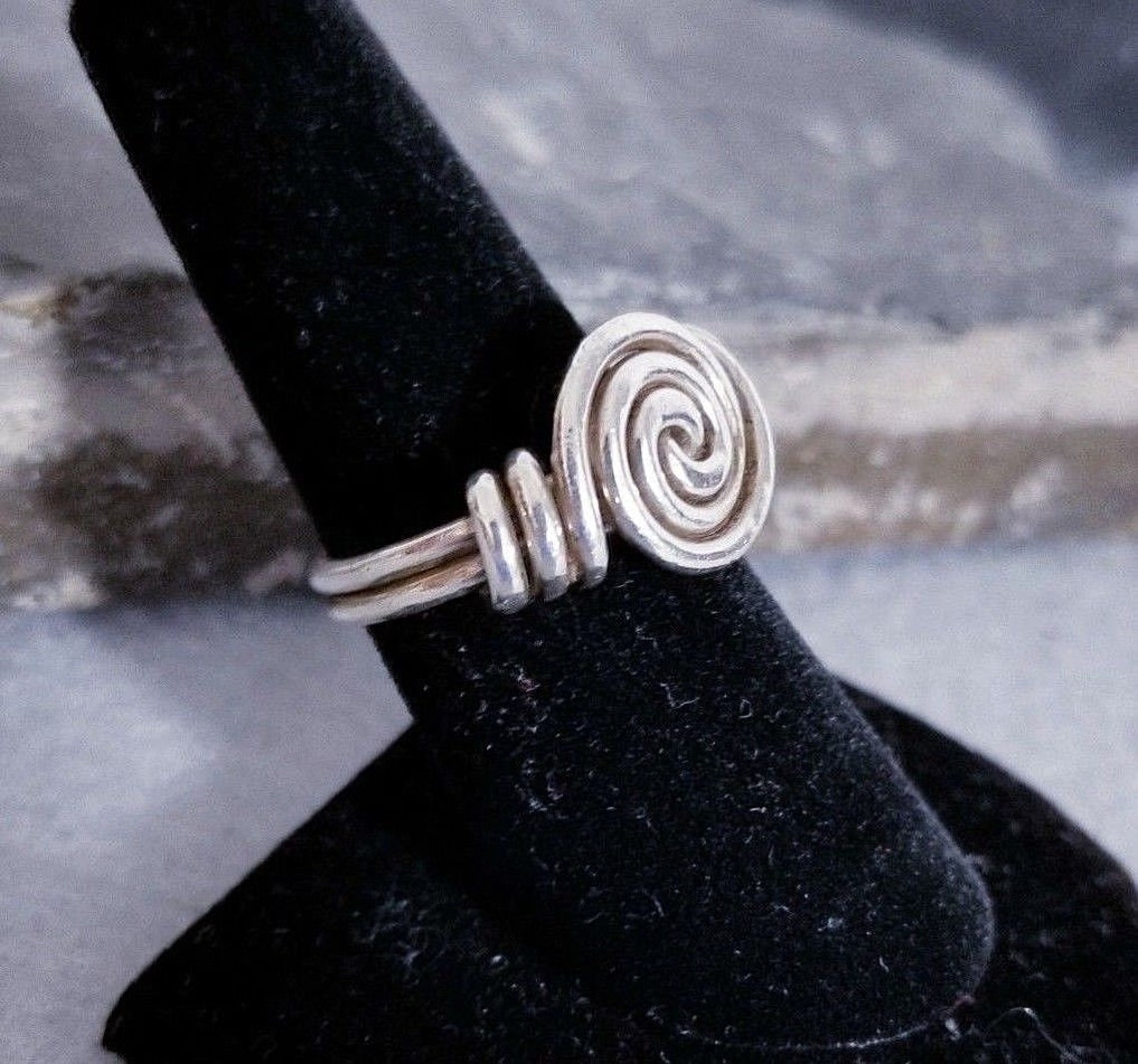 Vintage Sterling Silver Coil Ring Size 6.5 | Etsy