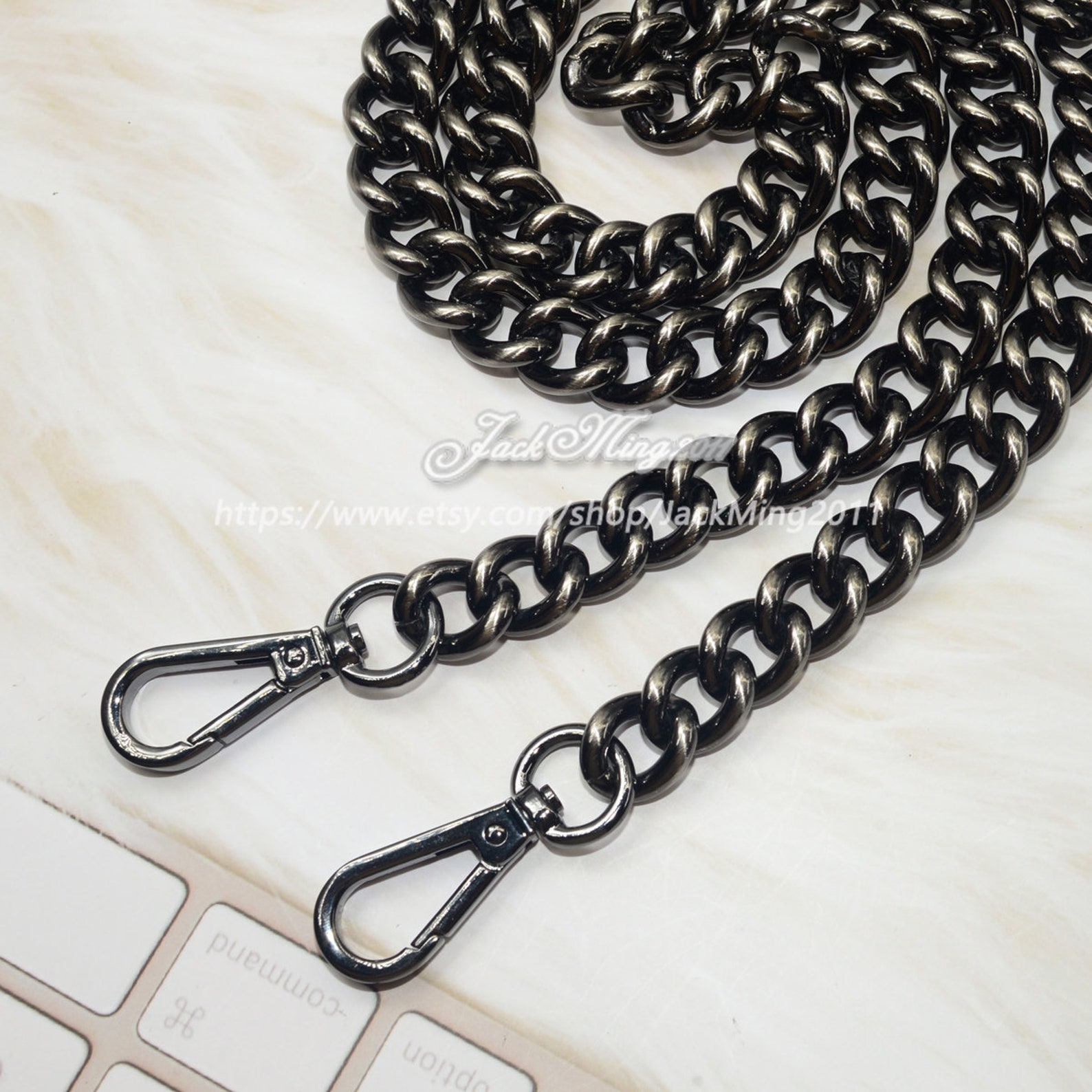 15mm Aluminum Replacement Chain Shoulder Strap Metal Link Clasp Purse ...