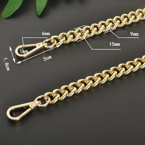 15mm Aluminum Replacement Chain Shoulder Strap Metal Link Clasp Purse ...