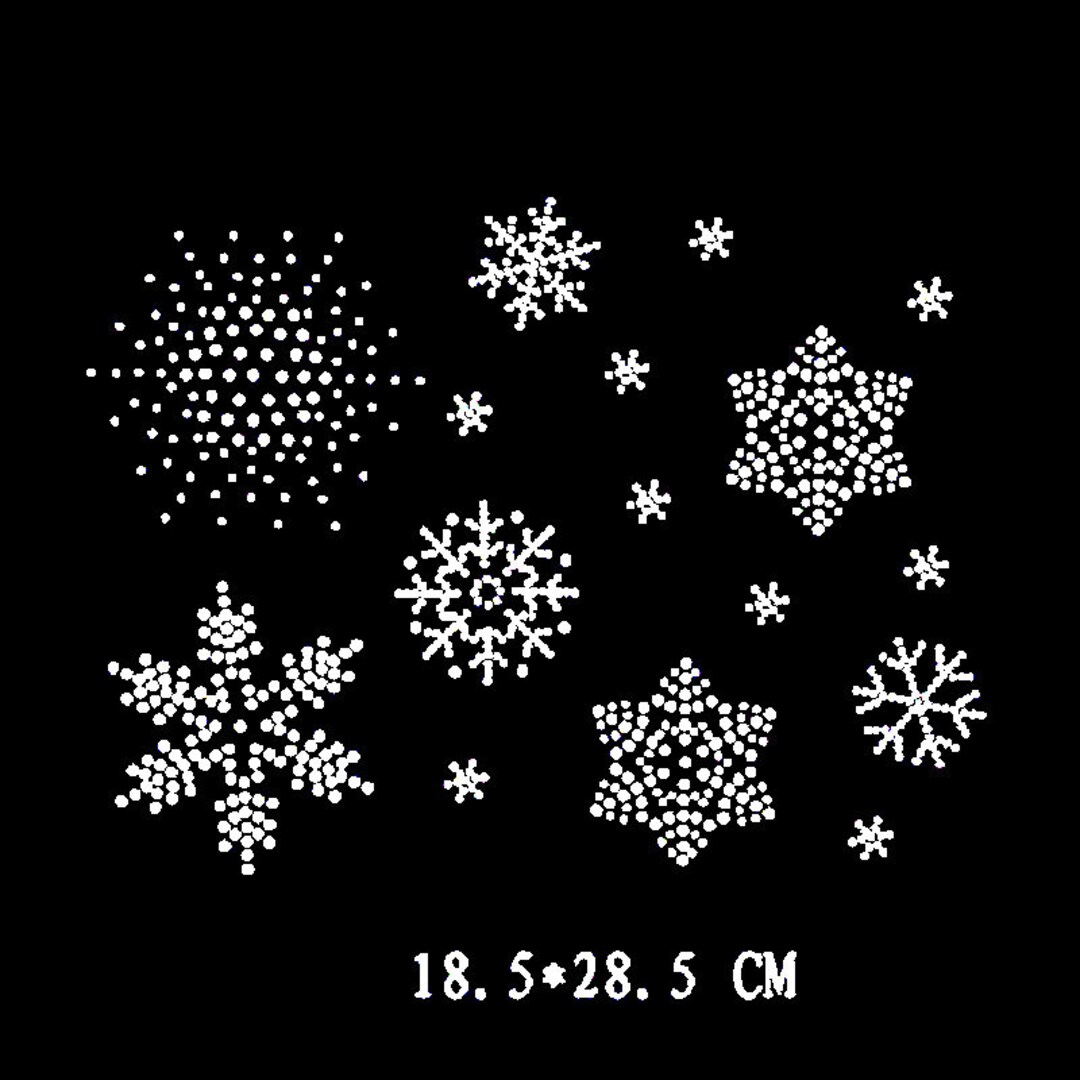 Snowflake Rhinestone Transfer Bling Hot Fix Iron on Patch Motif Design ...