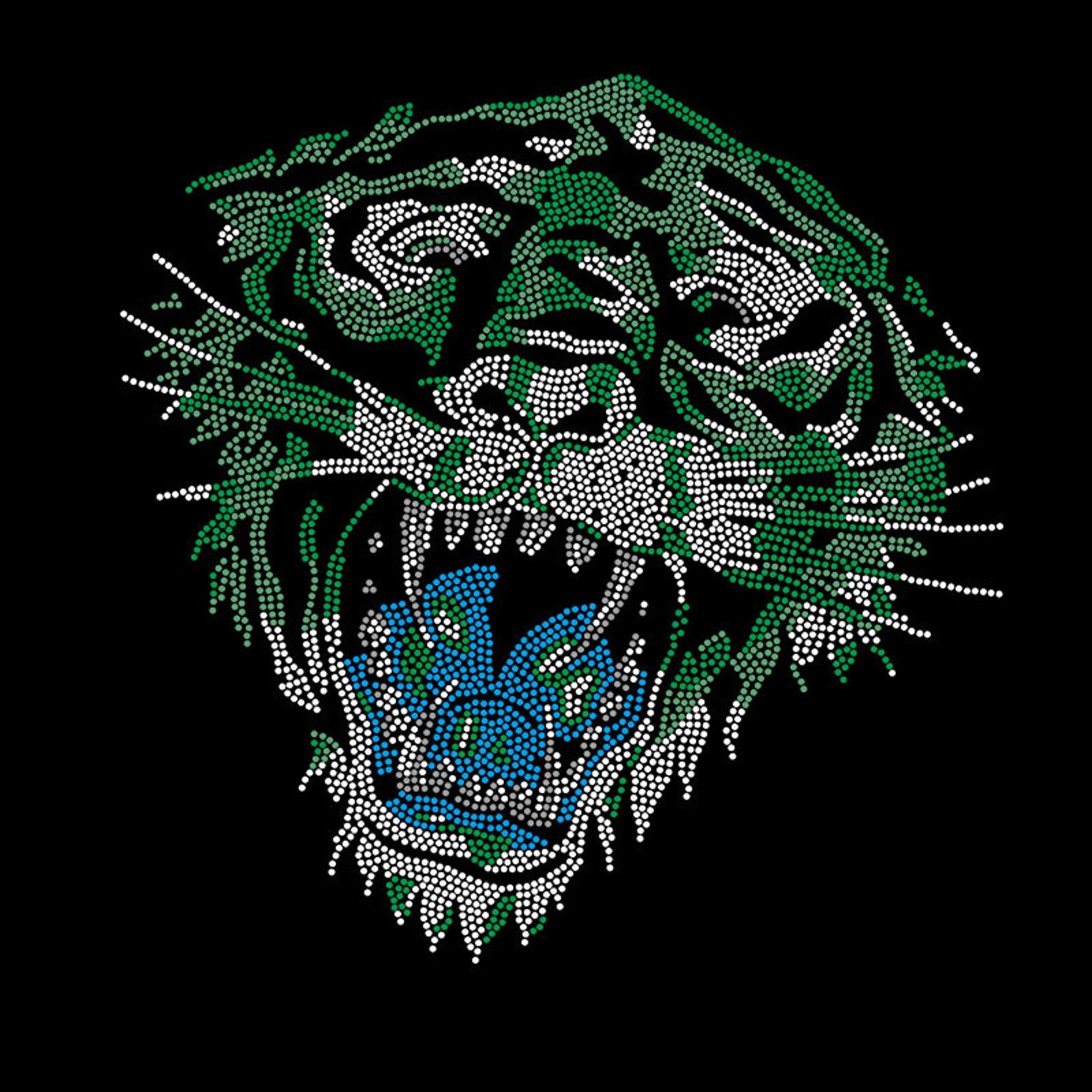 Tiger Rhinestone Transfer Bling Hot Fix Iron on Patch Motif | Etsy