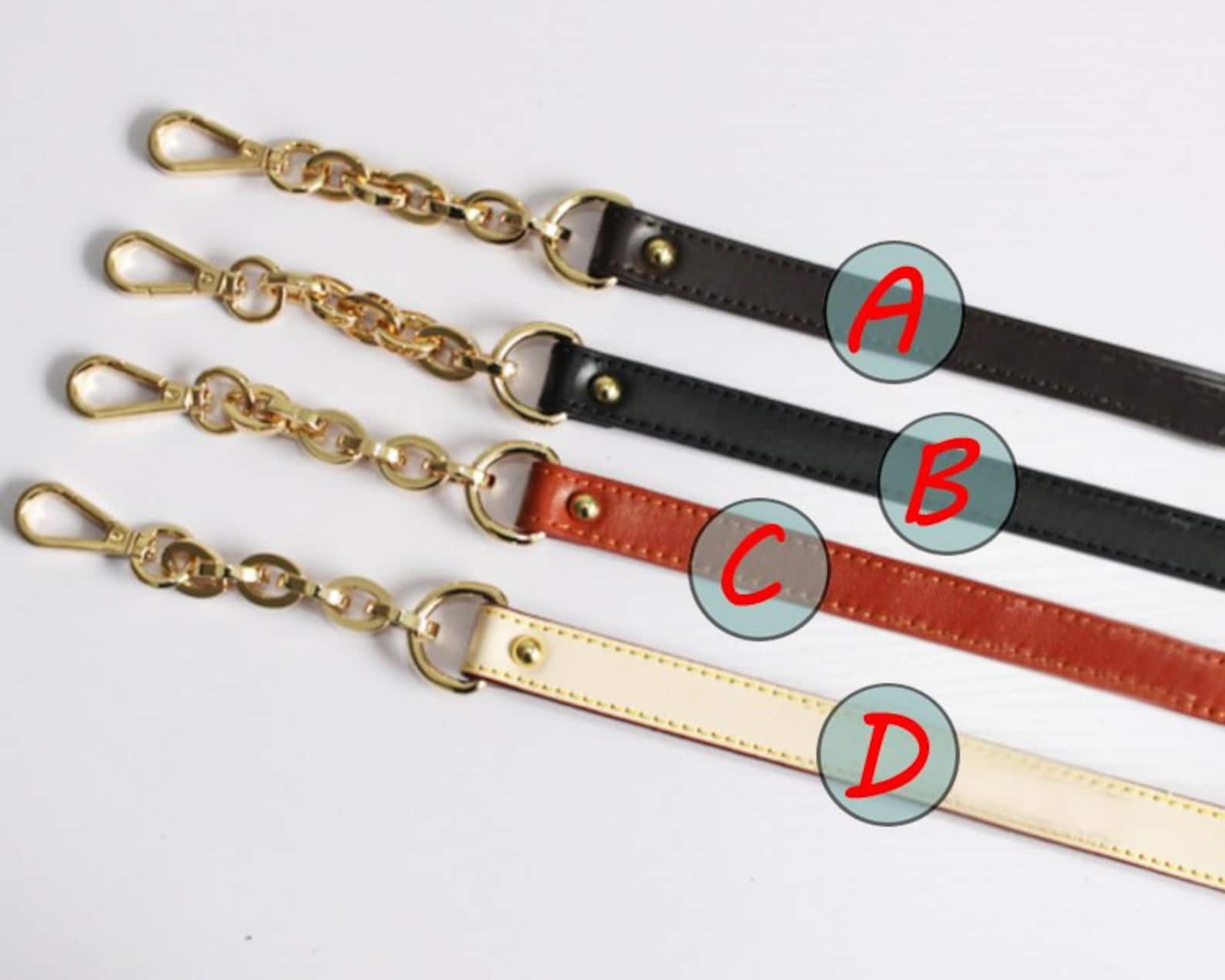 1pcs 1.7cm Width Genuine Leather Purse Strap Metal Bag Chain - Etsy