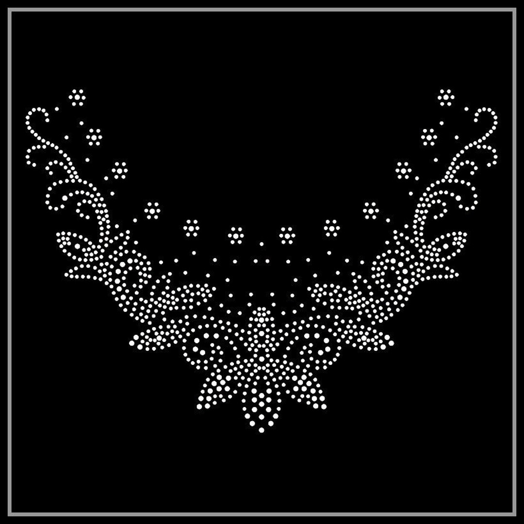 Flower Rhinestone Transfer, Iron on Hot Fix, Rhinestone Transfer Bling ...