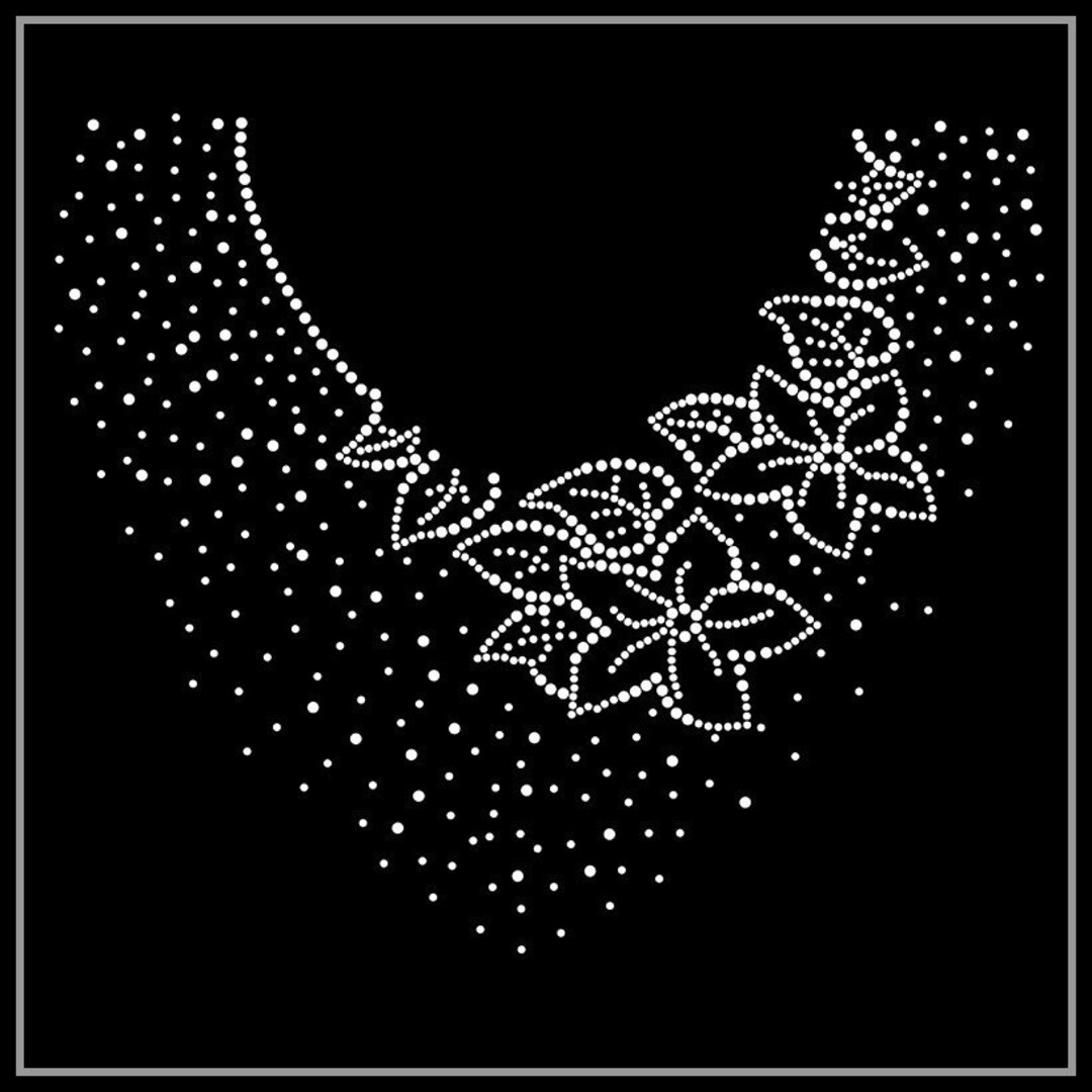 Flower Rhinestone Transfer, Iron on Hot Fix, Rhinestone Transfer Bling ...