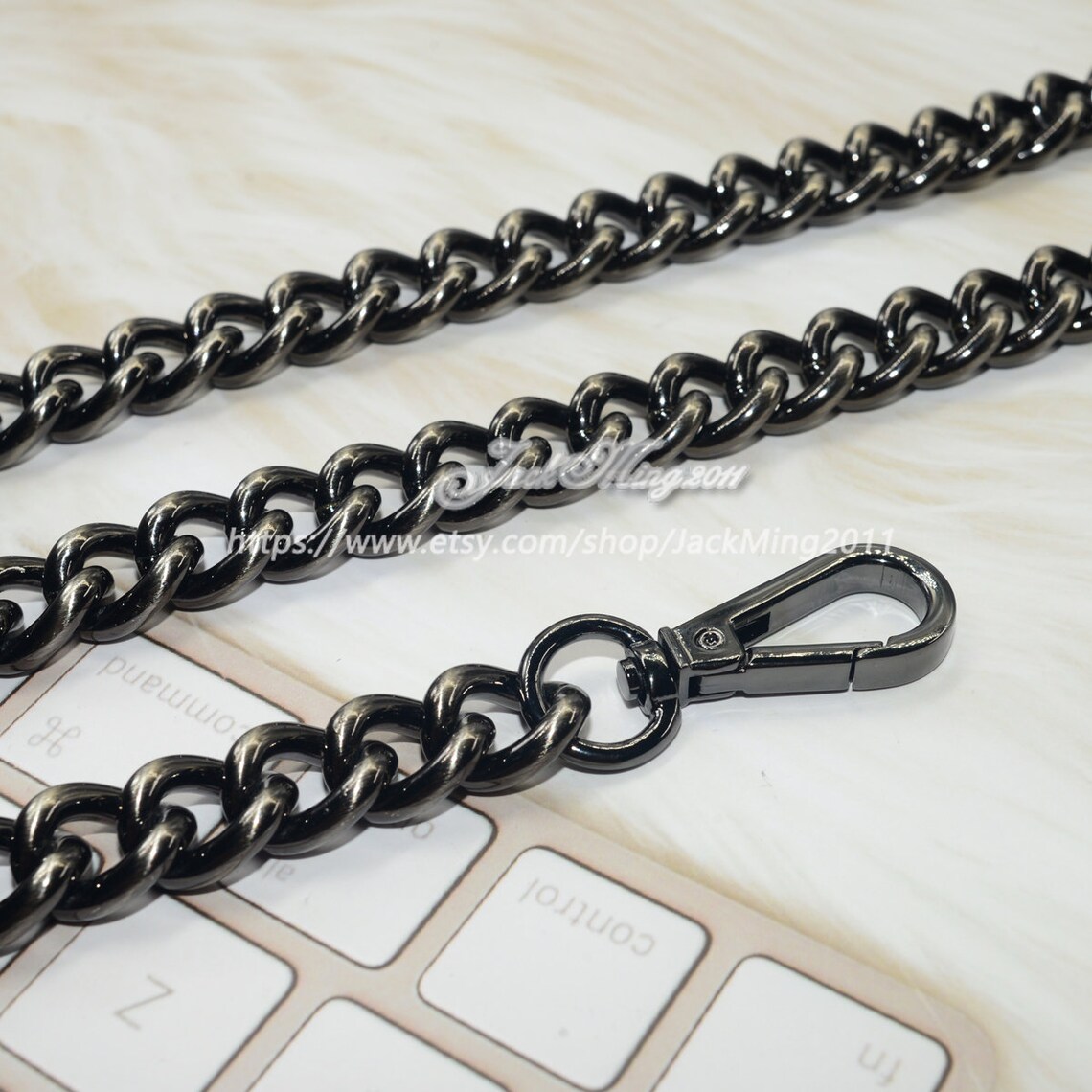 15mm Aluminum Replacement Chain Shoulder Strap Metal Link Clasp Purse ...