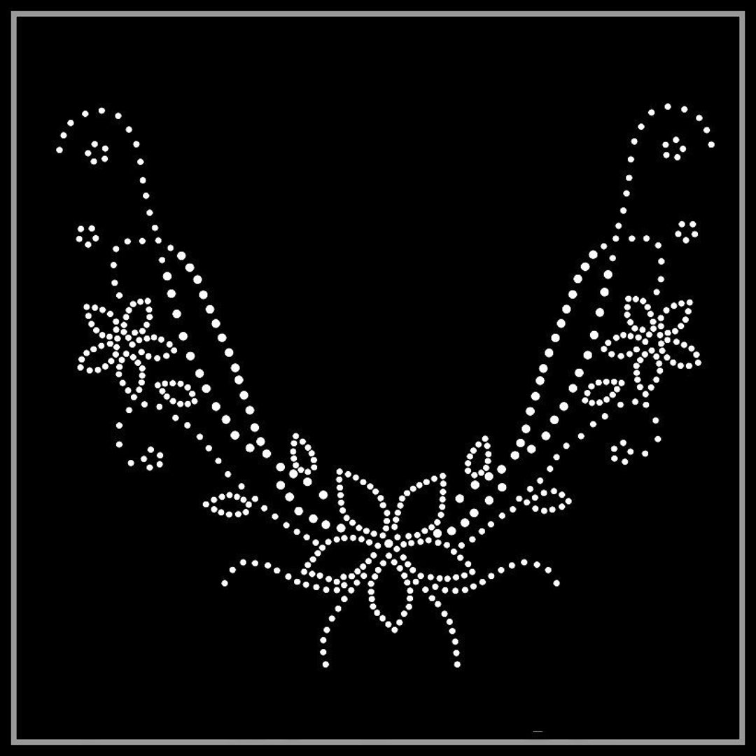 Flower Rhinestone Transfer, Iron on Hot Fix, Rhinestone Transfer Bling ...