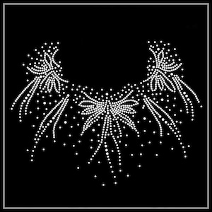 Flower Rhinestone Transfer, Iron on Hot Fix, Rhinestone Transfer Bling ...
