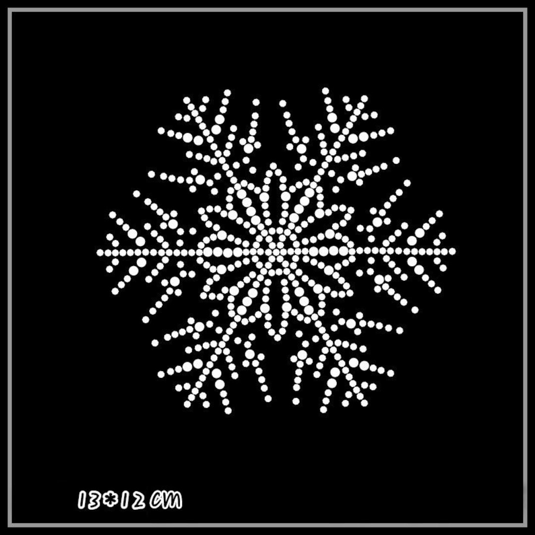 Snowflake Rhinestone Transfer Bling Hot Fix Iron on Patch Motif Design ...