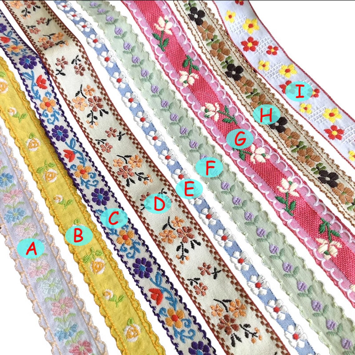 5yds Flower Jacquard Ribbon Geometric Woven Trim Border Embroidered ...