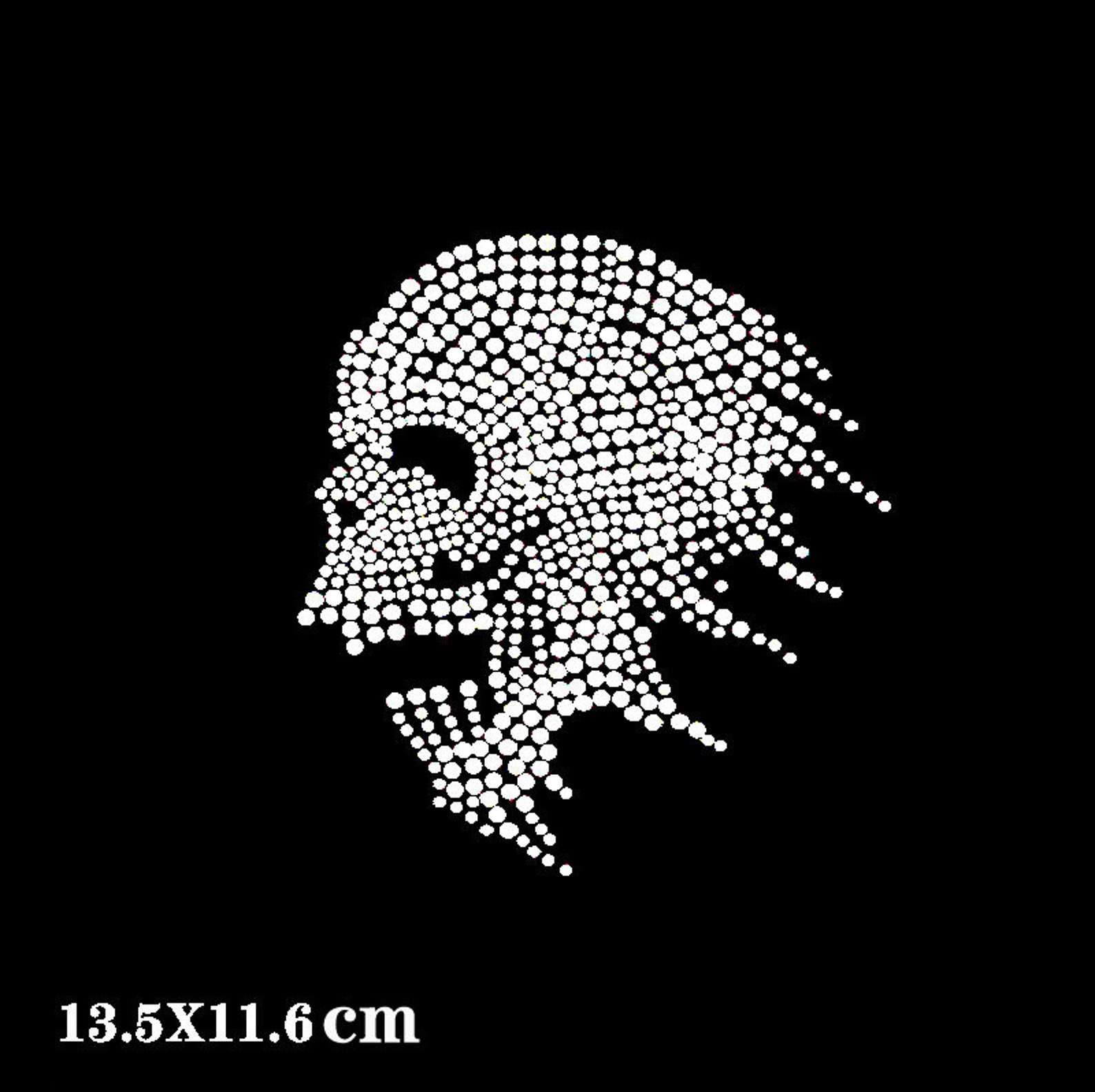 Skull Rhinestone Transfer Bling Hot Fix Iron on Patch Motif - Etsy