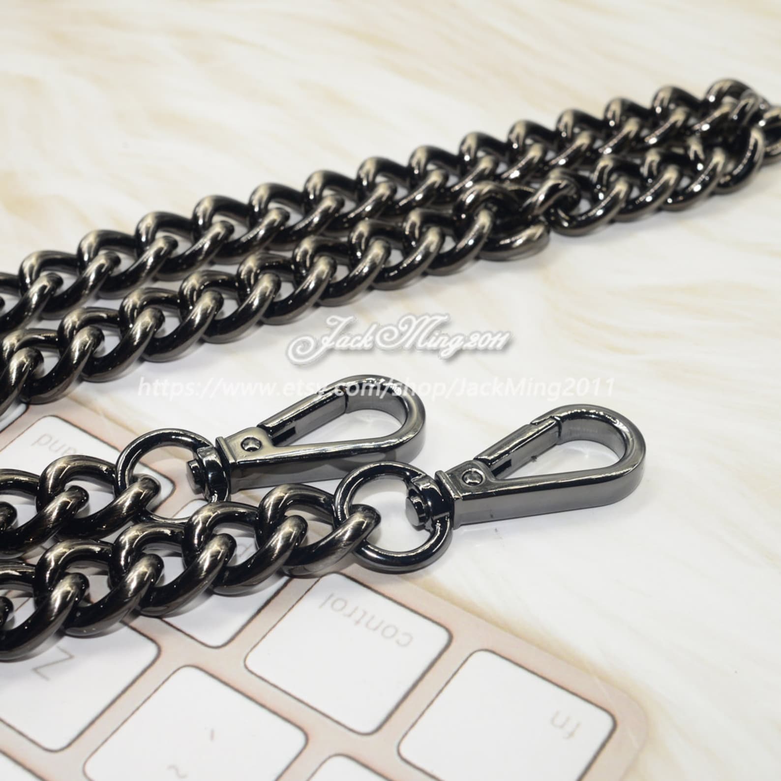15mm Aluminum Replacement Chain Shoulder Strap Metal Link Clasp Purse ...