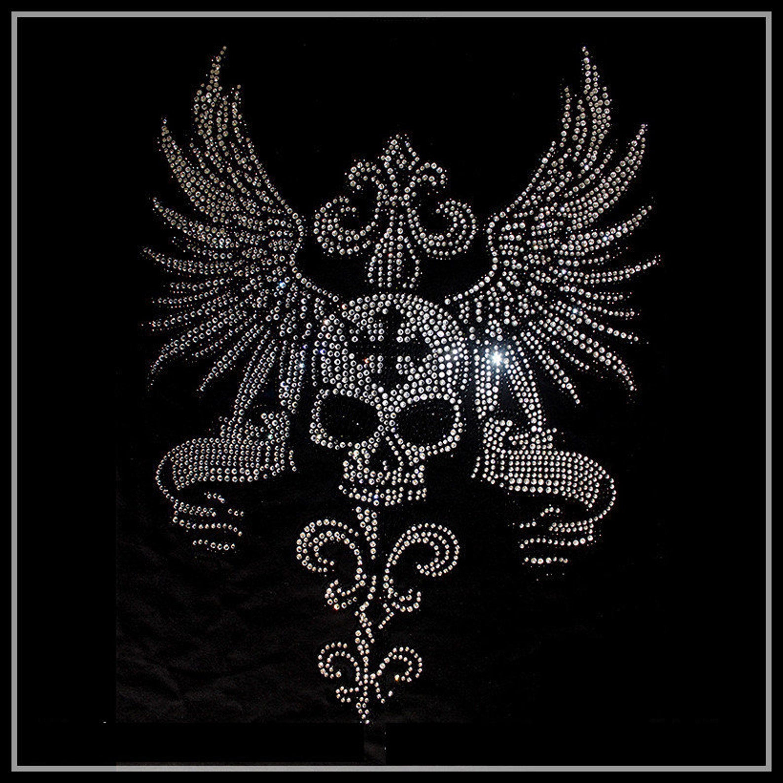 Skull Rhinestone Transfer Iron on Hot Fix Rhinestone - Etsy