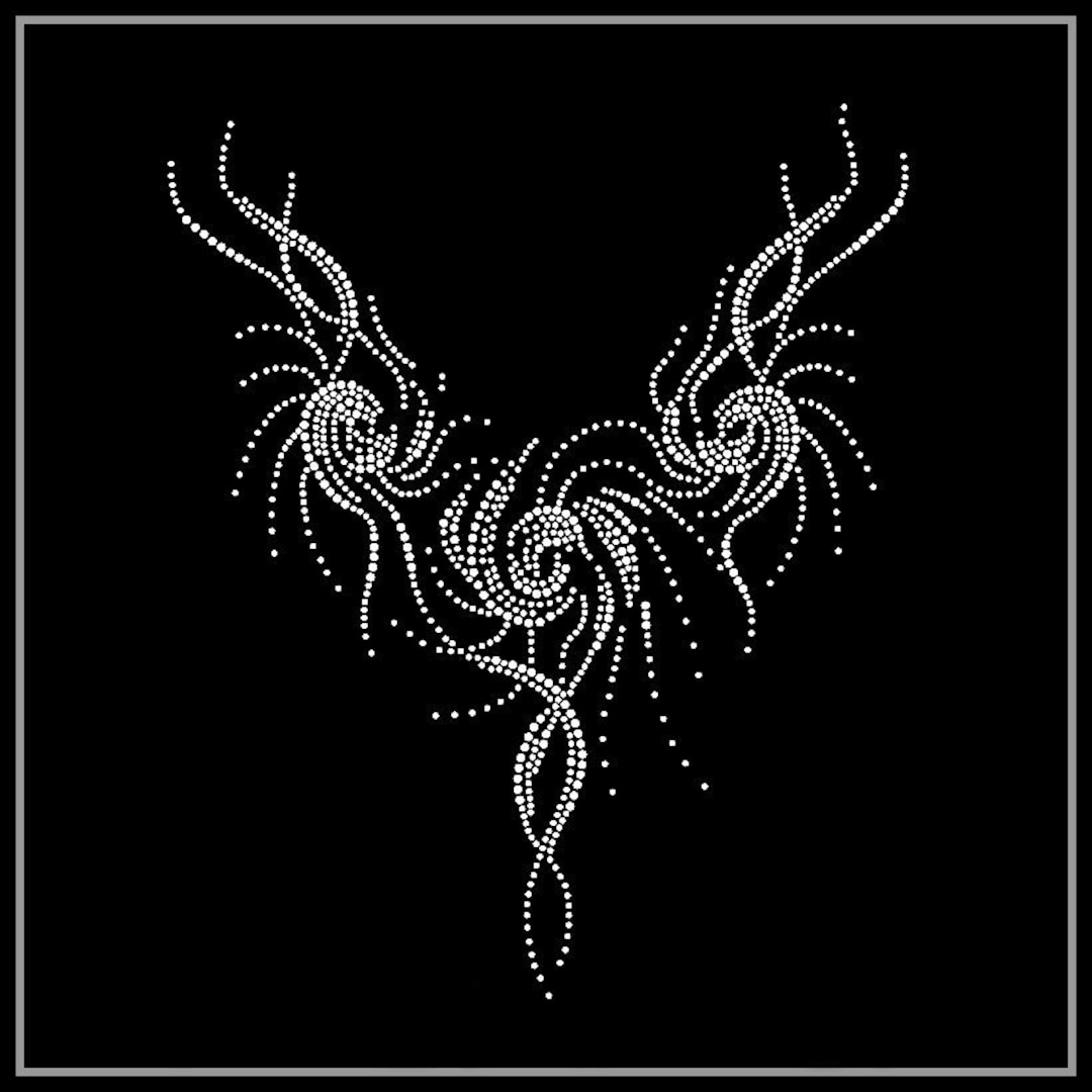 Flower Rhinestone Transfer, Iron on Hot Fix, Rhinestone Transfer Bling ...