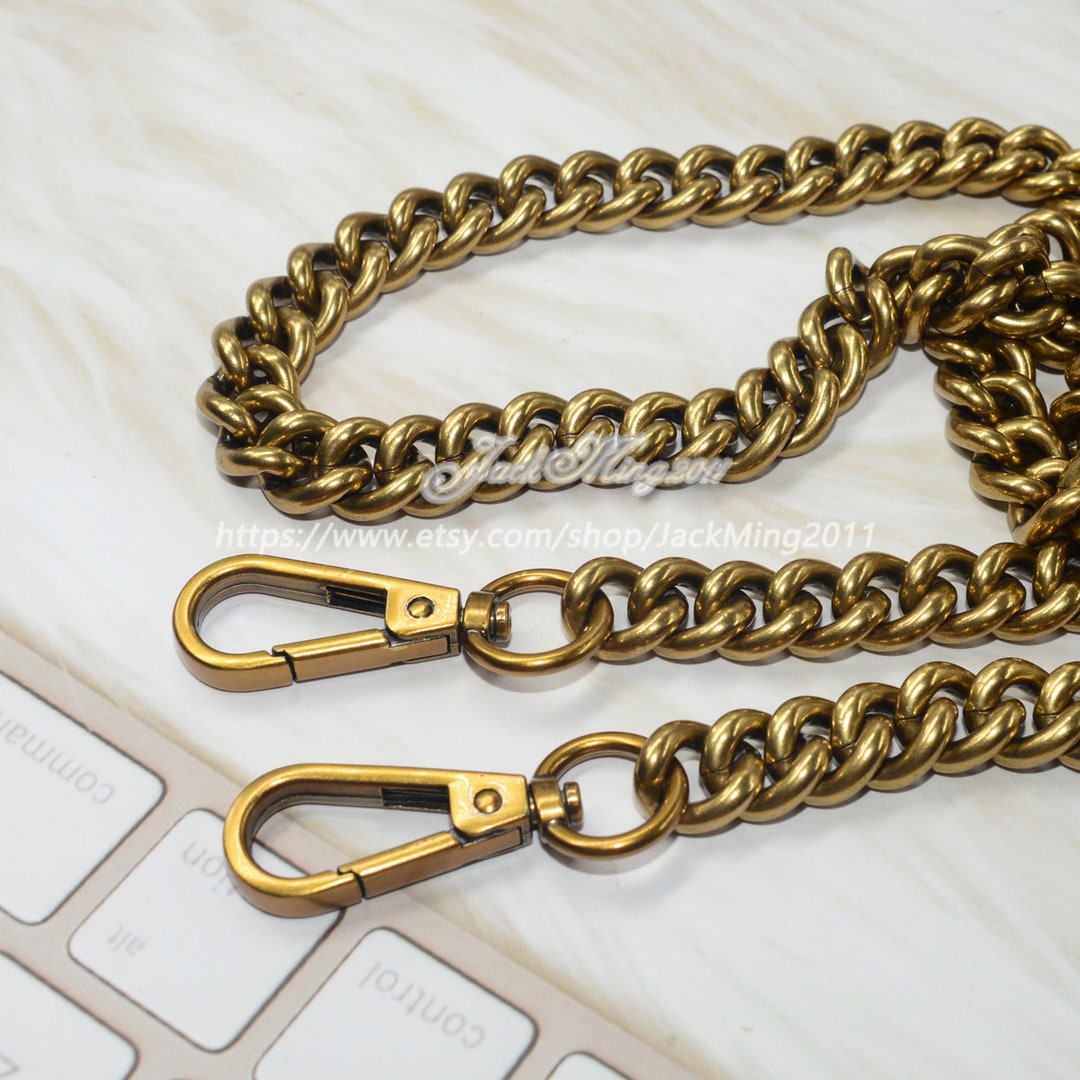 9mm/11mm/13mm Antique Gold Aluminum Replacement Chain Shoulder Strap ...