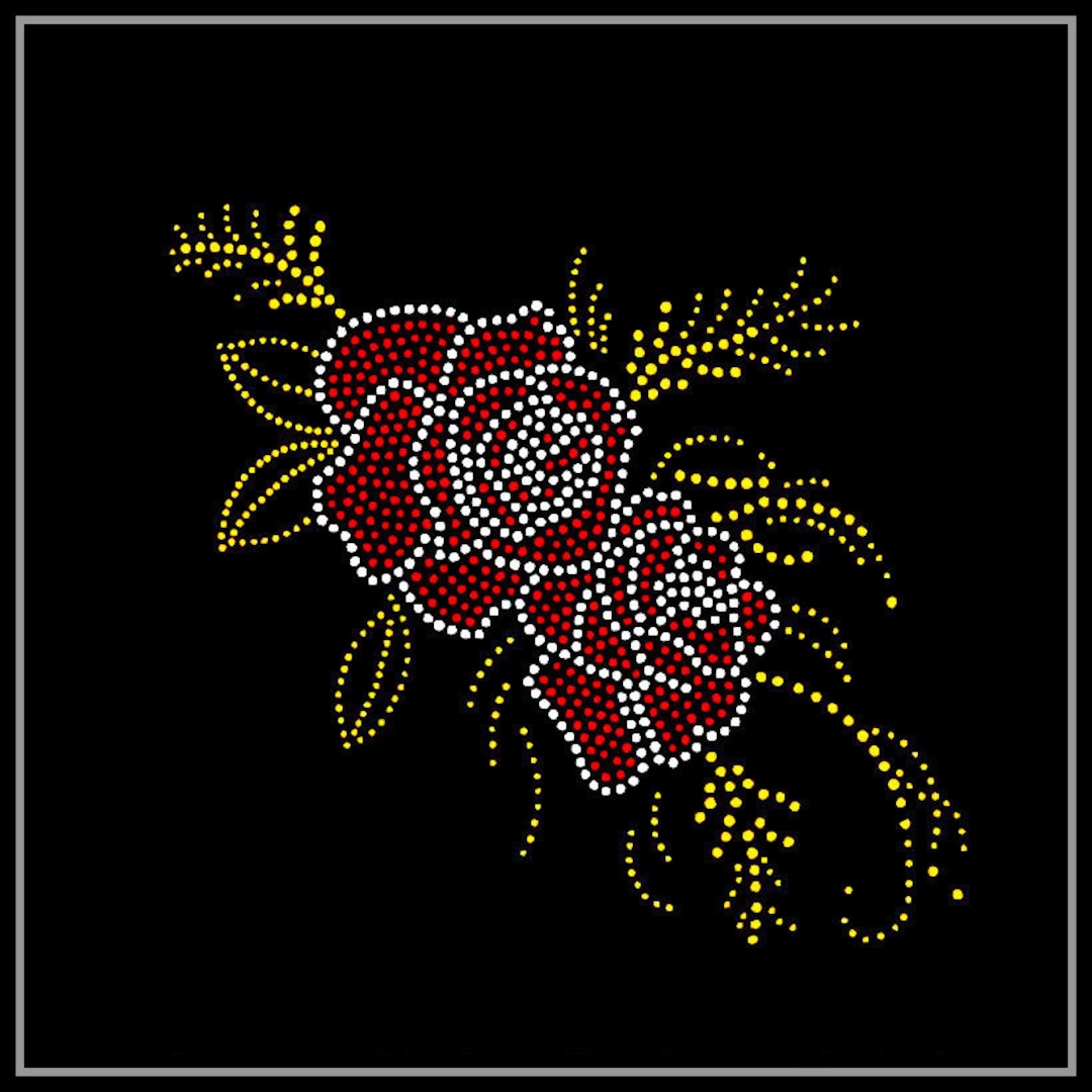 Rose Rhinestone Transfer, Iron on Hot Fix, Rhinestone Transfer Bling ...