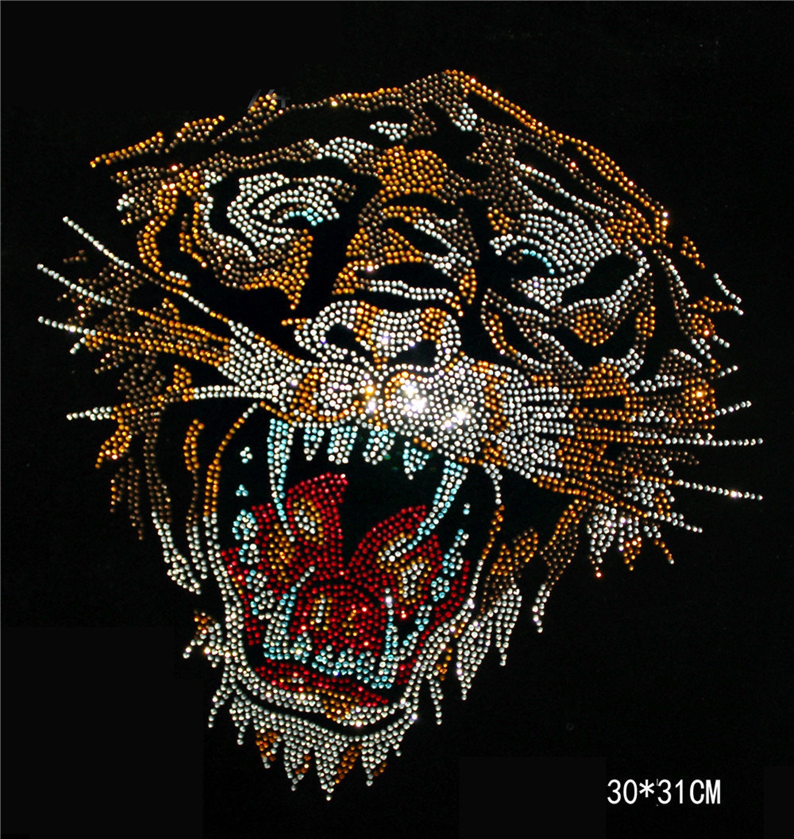 Tiger Rhinestone Transfer Bling Hot Fix Iron on Patch Motif | Etsy