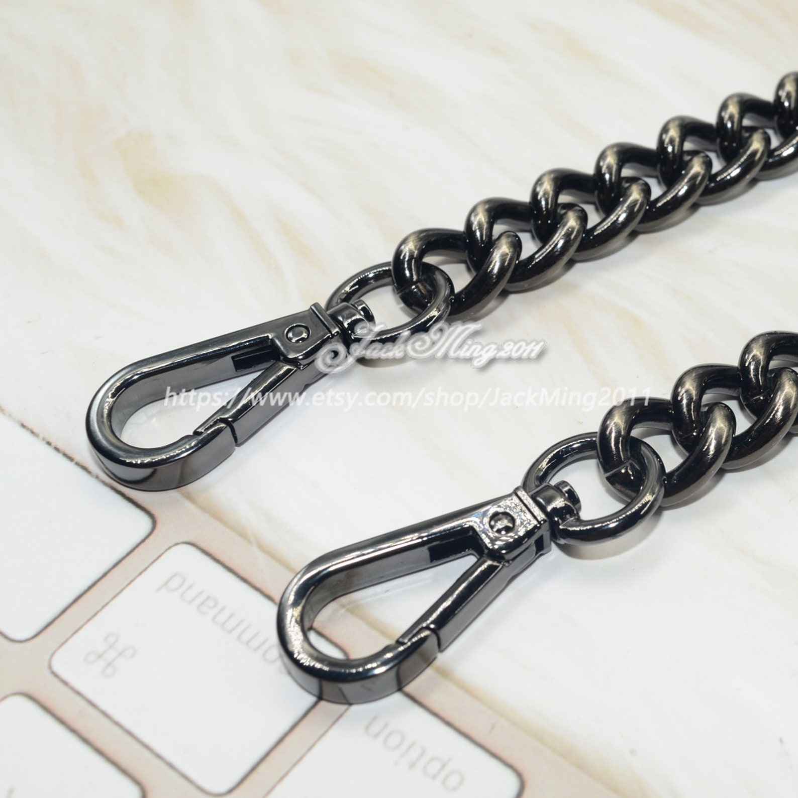 15mm Aluminum Replacement Chain Shoulder Strap Metal Link Clasp Purse ...