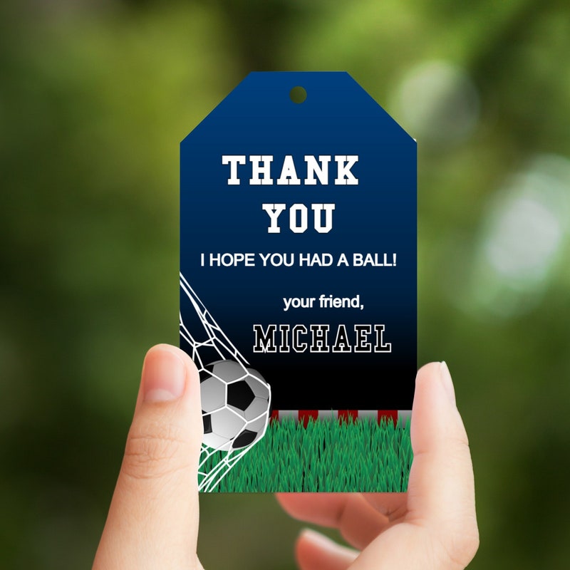 Soccer Thank You Tag - Etsy