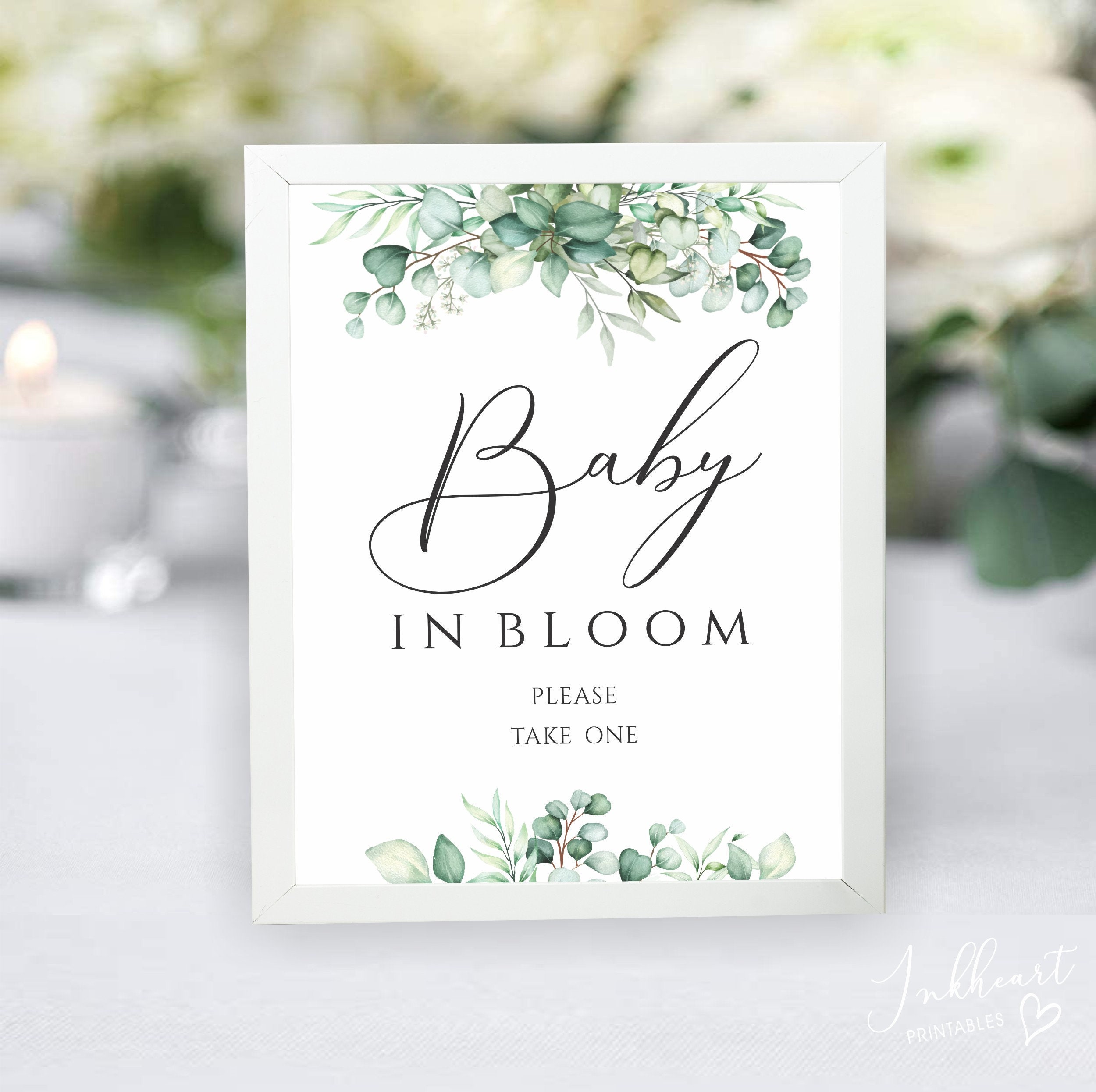 Greenery Baby in Bloom, Baby in Bloom Sign Printable, Eucalyptus Baby ...