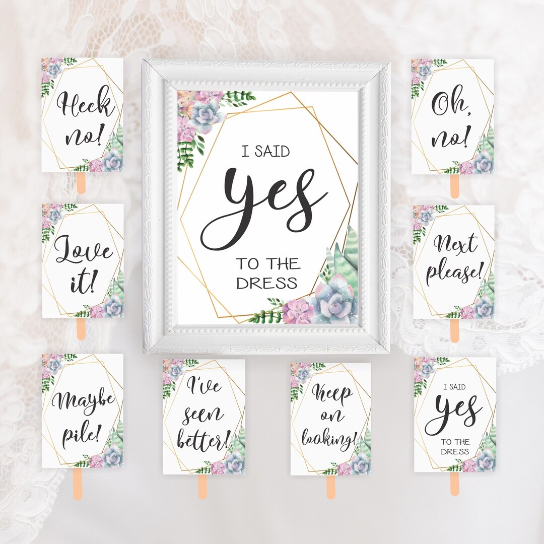 Say Yes to the Dress Signs Wedding Dress Shopping Paddles - Etsy