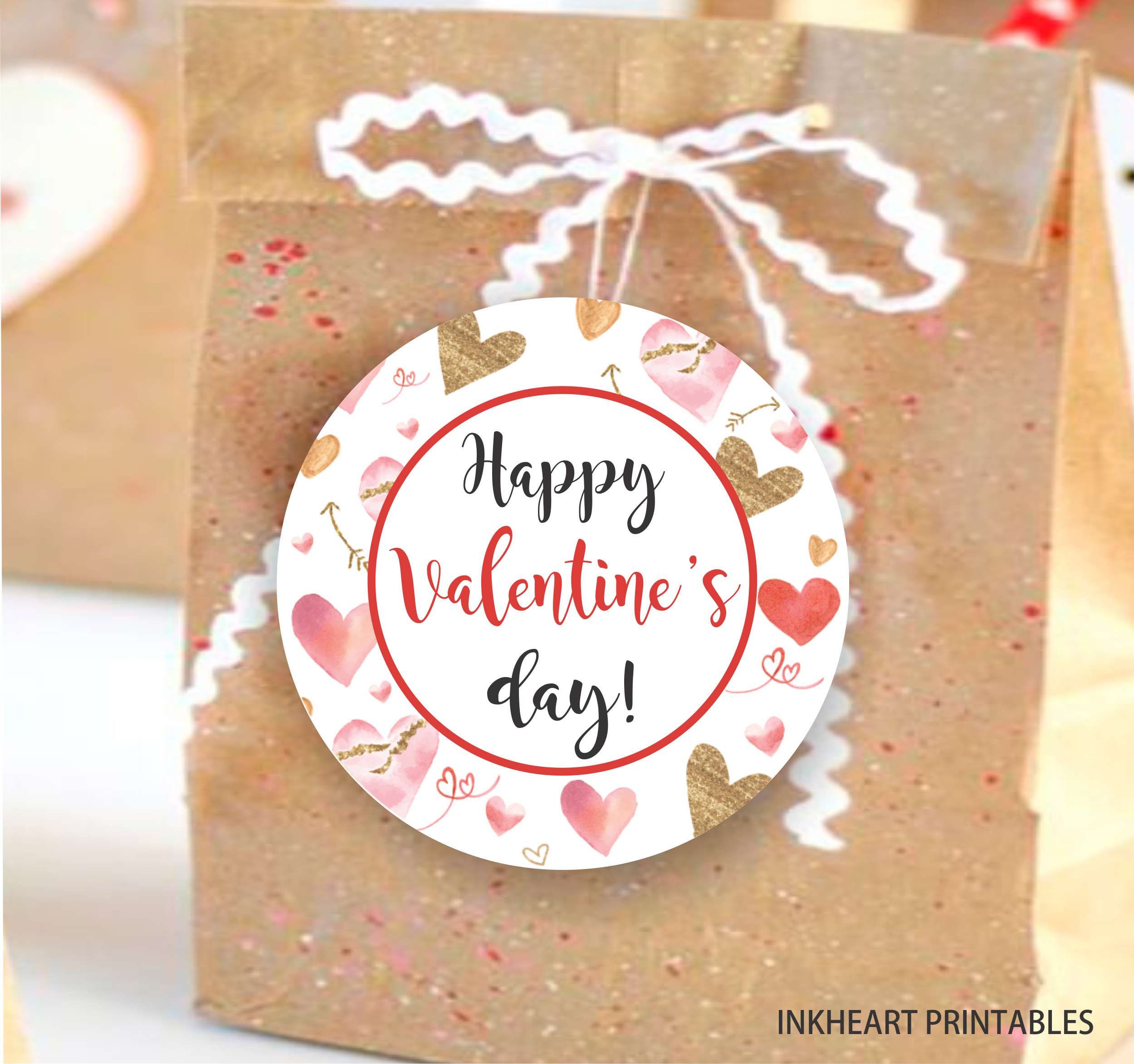 Printable Valentine's Day Gift Tags, Happy Valentine's Day Favor Tag ...