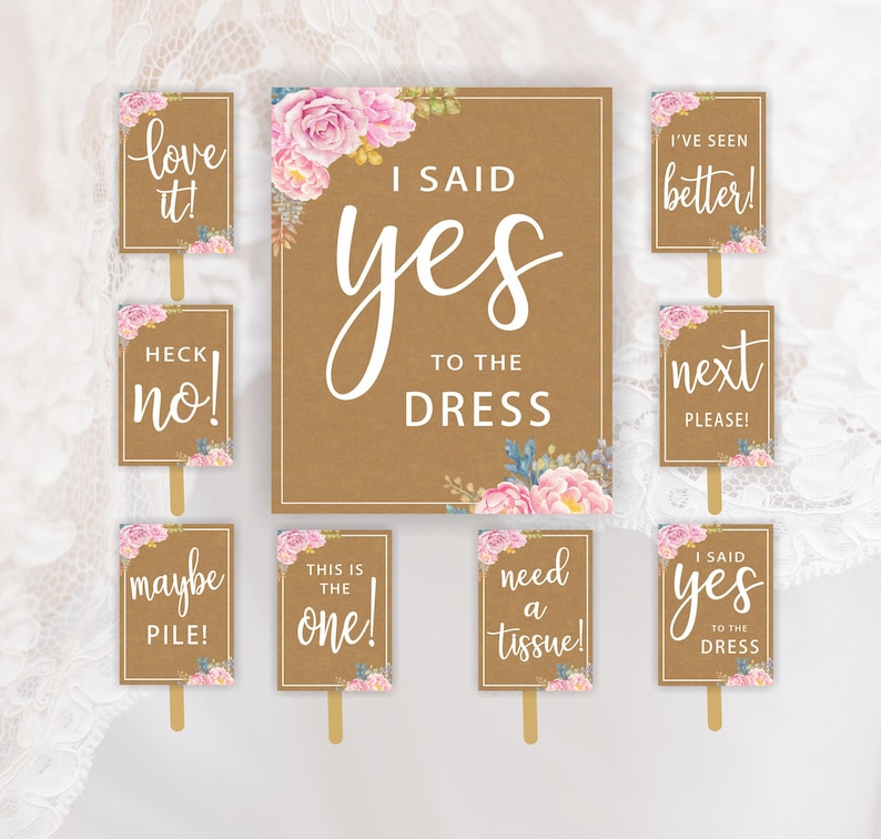 Said Yes to the Dress Signs, Wedding Dress Shopping Signs, Bridal ...