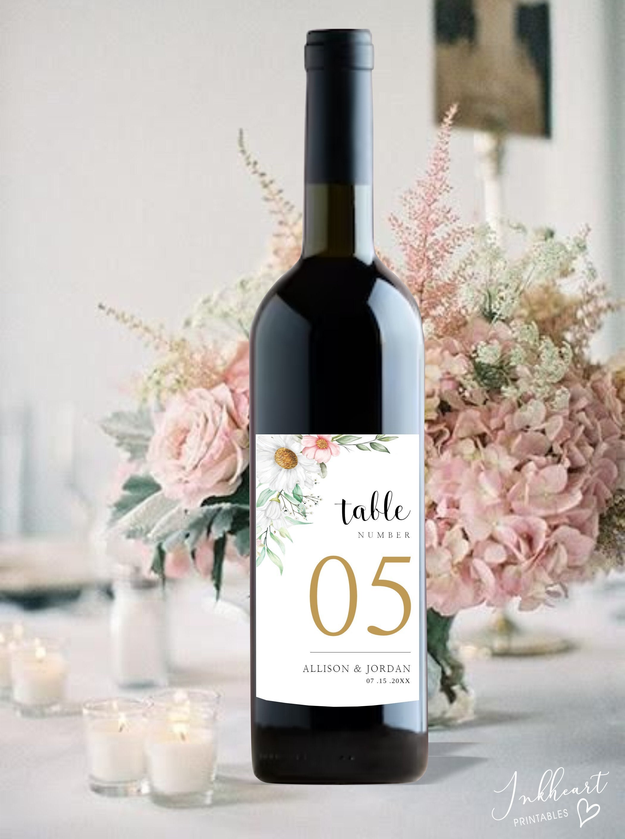 Wine Bottle Table Numbers Labels, Wedding Number Signs for Tables ...
