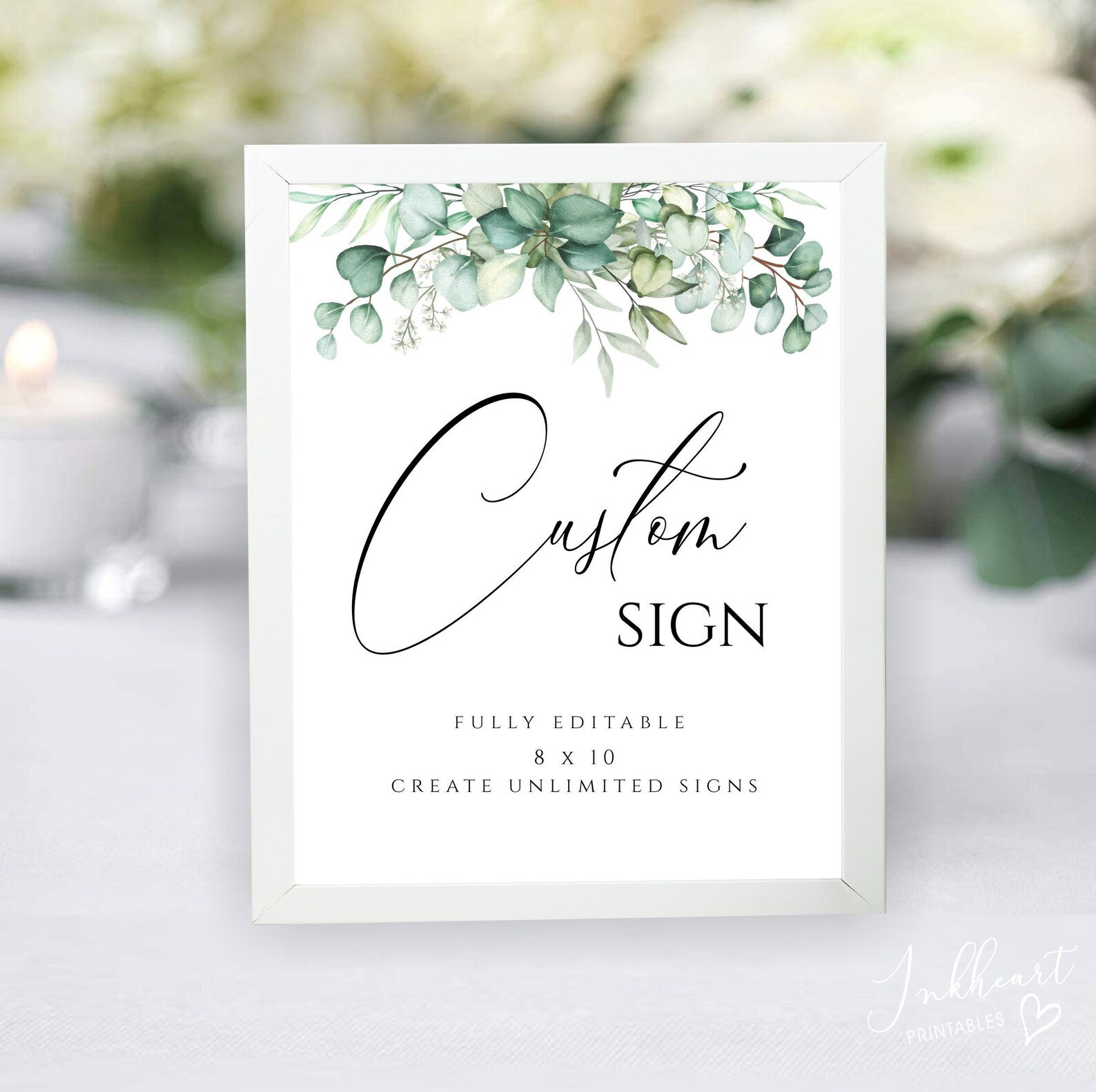 Greenery Custom Sign, Editable Wedding Custom Sign, Printable Custom ...