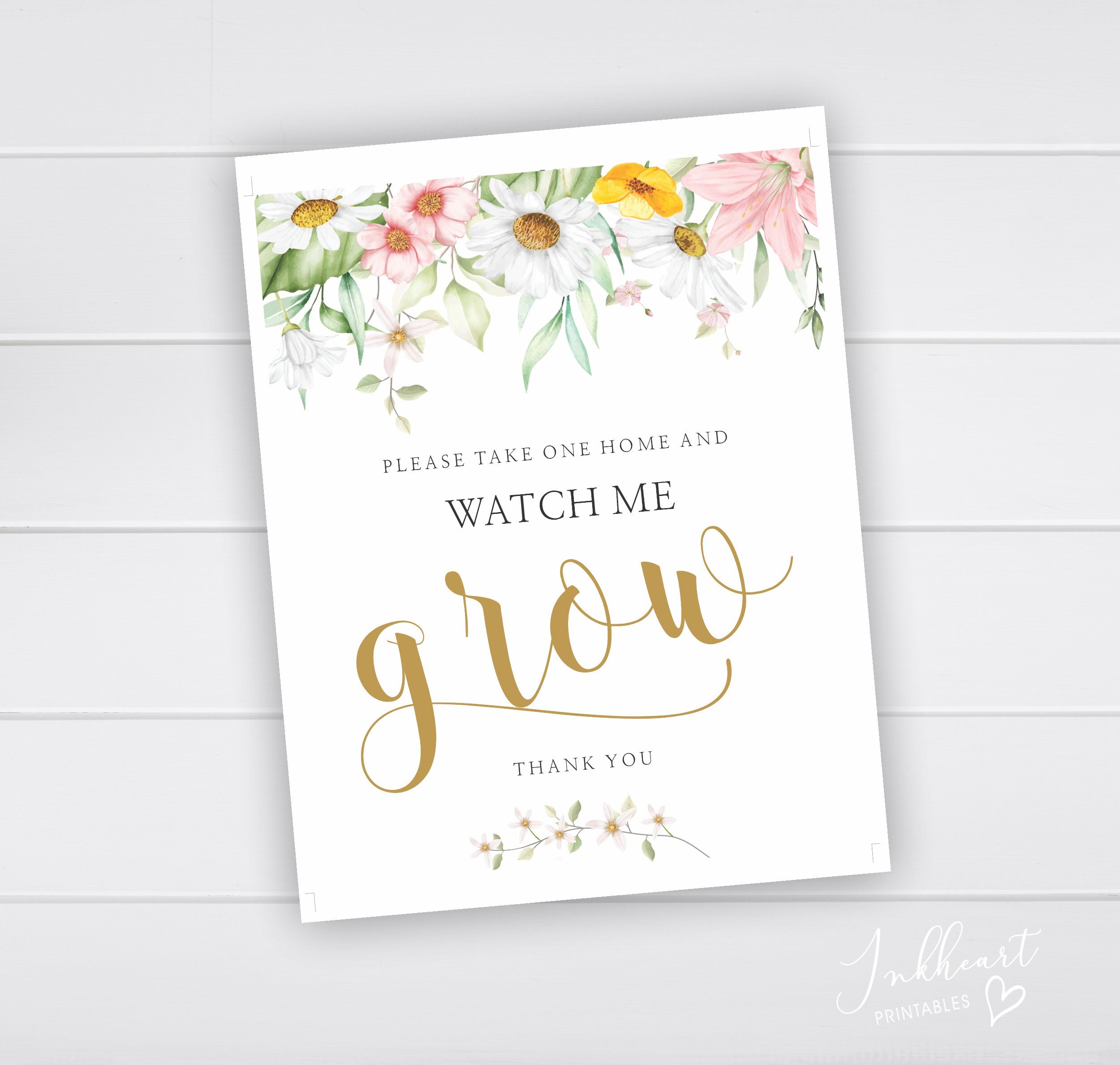 Succulent Favor Sign, Watch Me Grow Sign, Baby Shower Succulent Sign ...