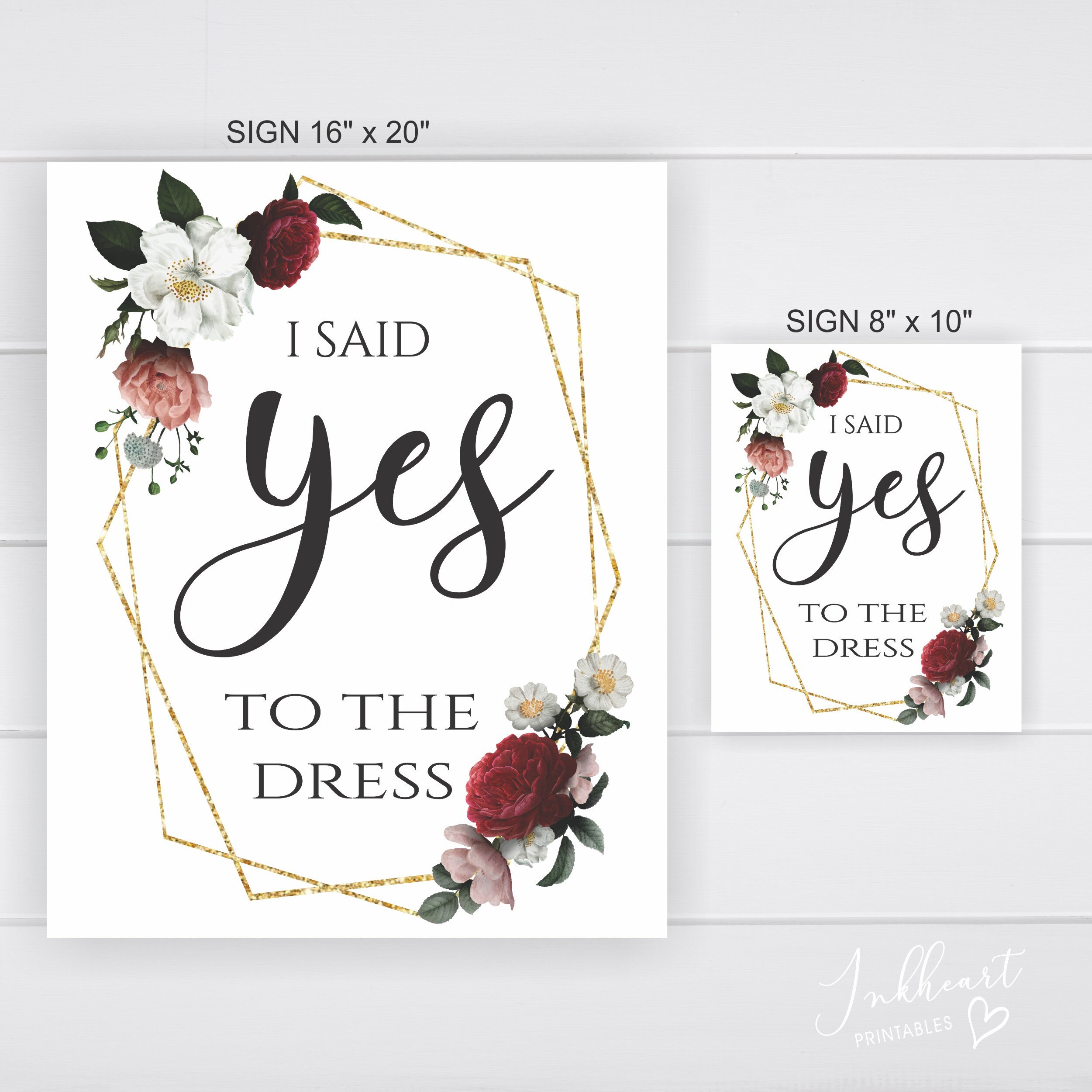 Say Yes to the Dress Signs, Bridal Boutique Sign, Wedding Dress ...
