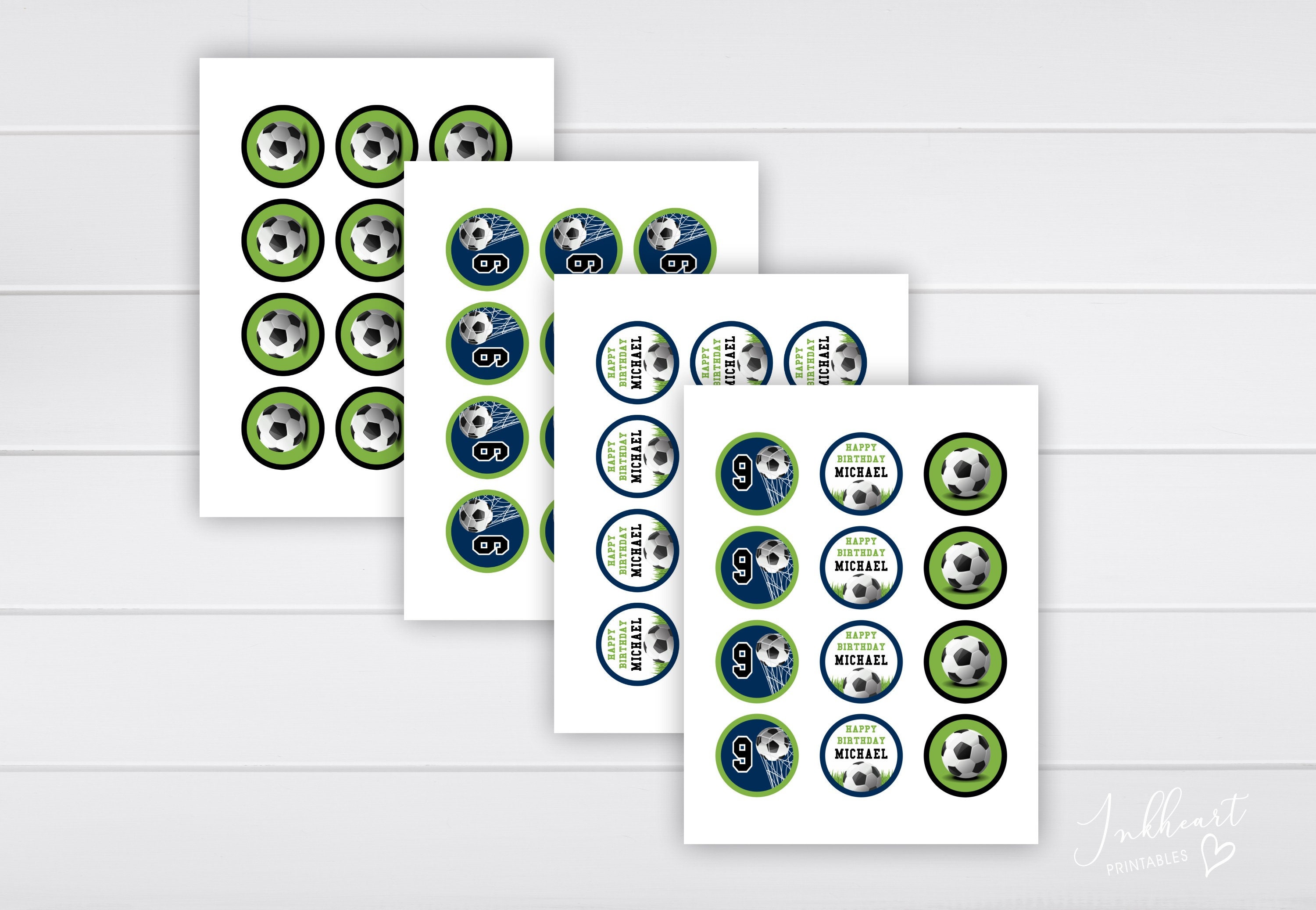 Soccer Birthday Cupcake Topper, Printable Soccer Topper, Soccer Toppers ...