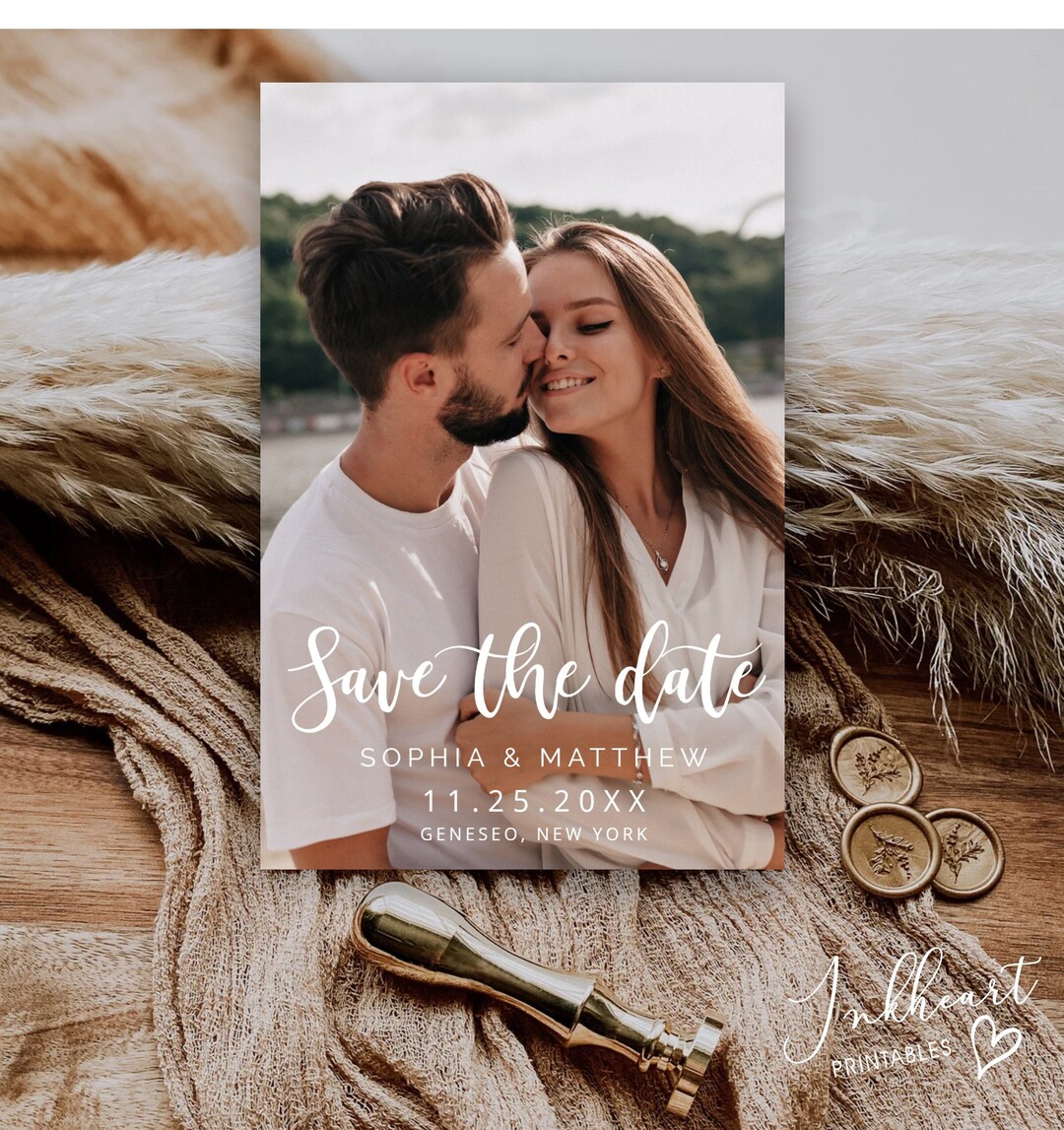 Save the Date Photo Editable Template, Minimalist Save the Date ...