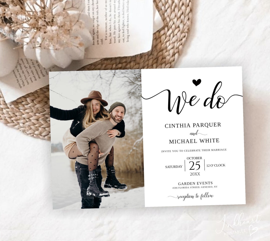 We Do Wedding Invitation Template, Editable We Do Invitation, Photo ...