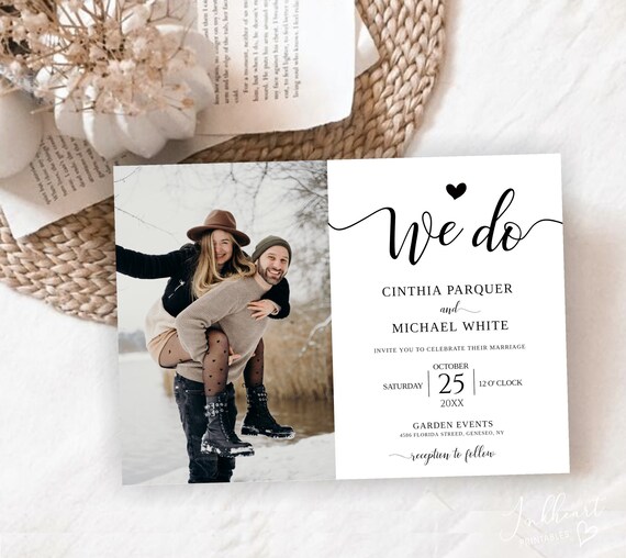 We Do Wedding Invitation Template Editable We Do Invitation - Etsy