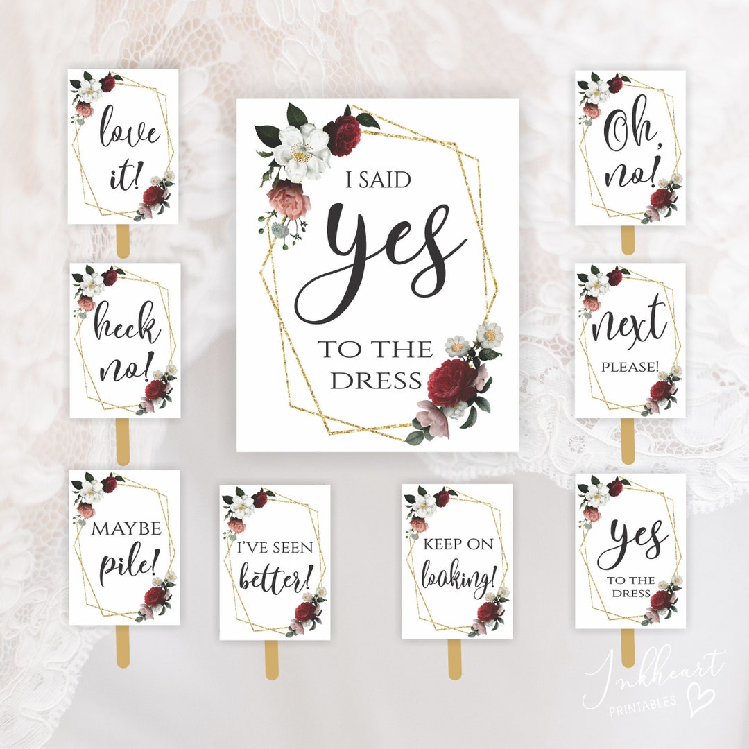 Say Yes to the Dress Signs, Bridal Boutique Sign, Wedding Dress ...