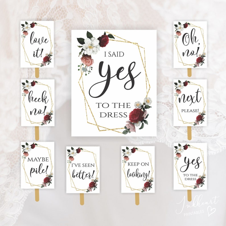 Say Yes to the Dress Signs, Bridal Boutique Sign, Wedding Dress ...
