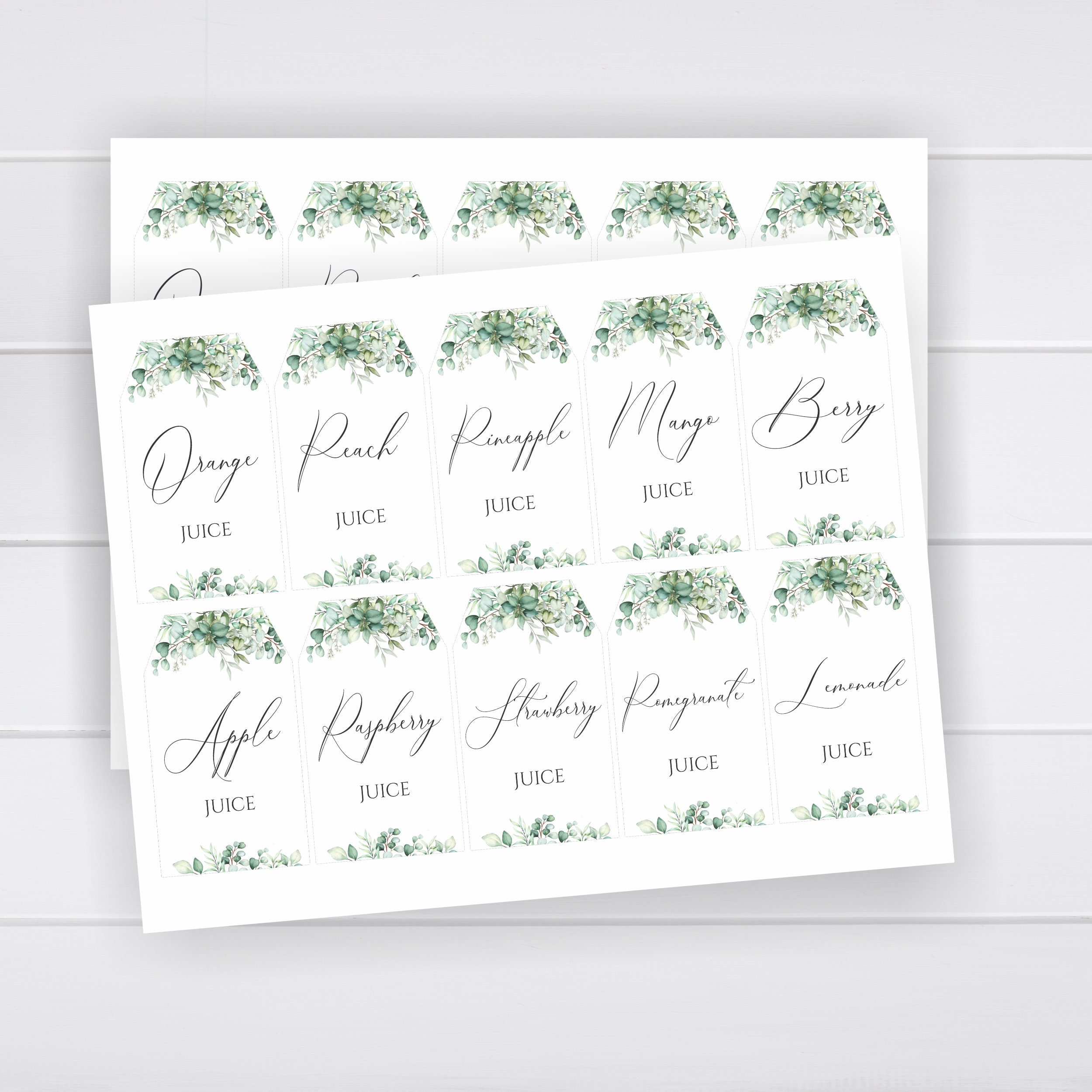 Momosa Bar Sign and Juice Tags Set Greenery Momosa Bar Sign - Etsy