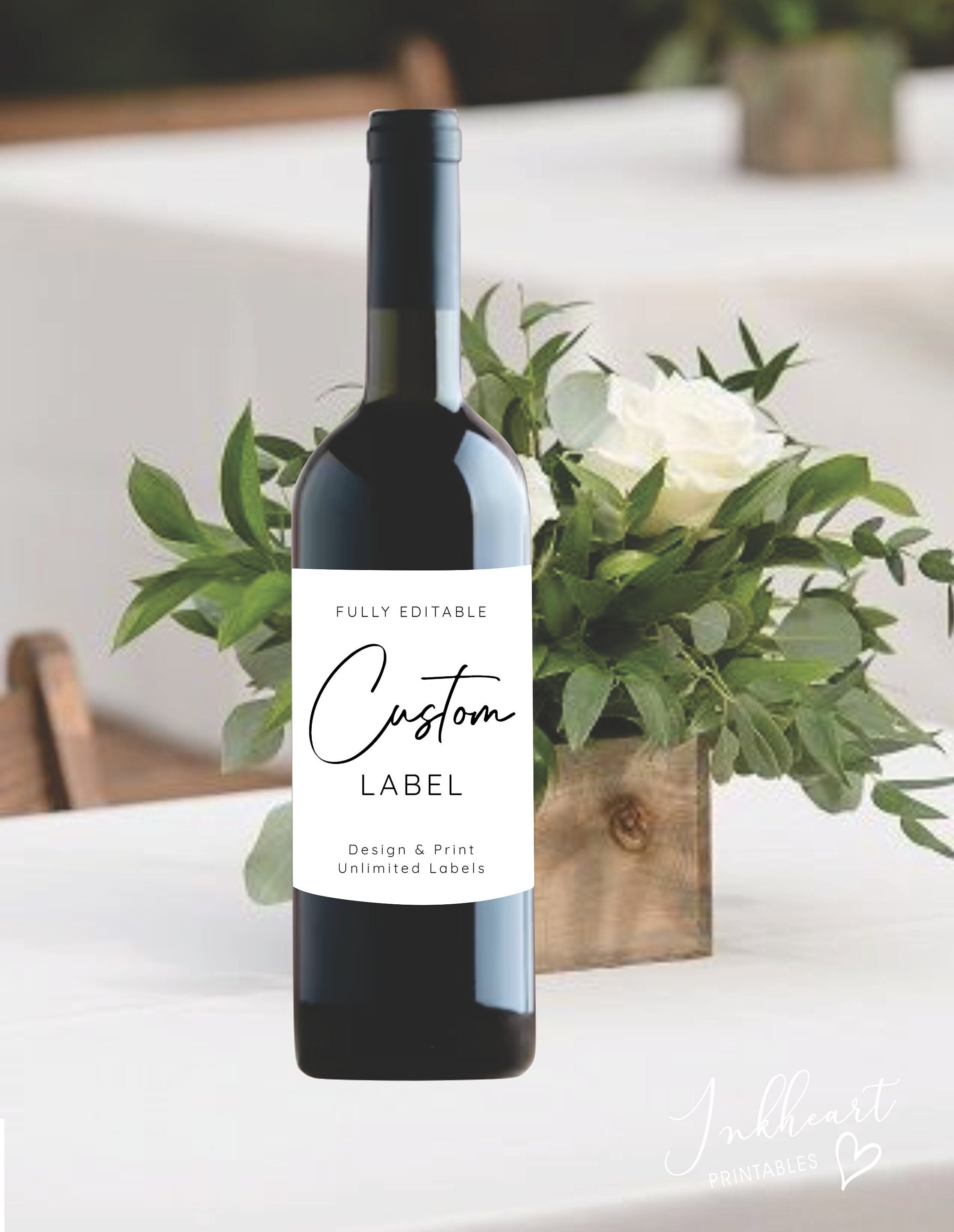 Editable Wine Labels, Printable Wine Label Template, Custom Wine Label ...