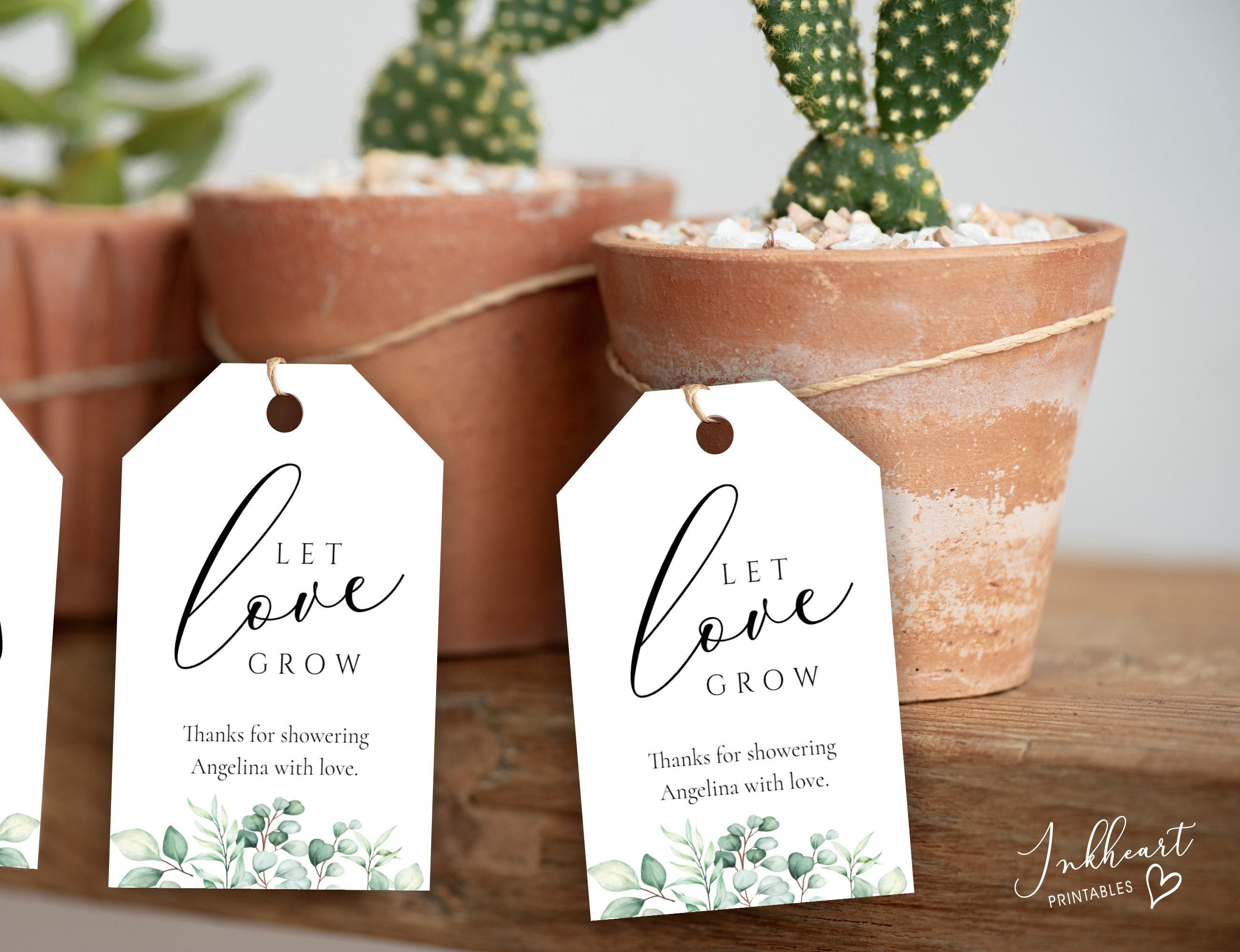 Let Love Grow Tags Eucalyptus Favor Tags Wedding Favor Tags - Etsy