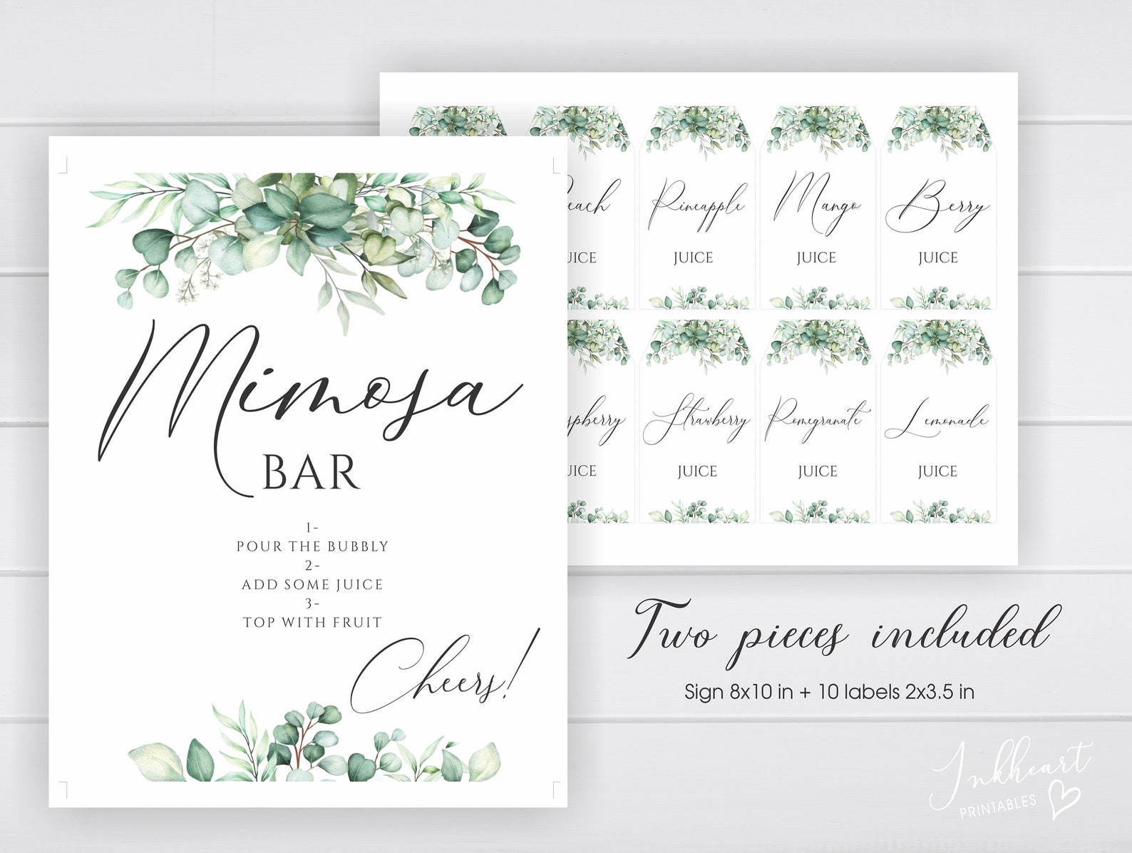 Mimosa Bar Sign, Mimosa Juice Tag Label, Printable Mimosa Bar Sign ...