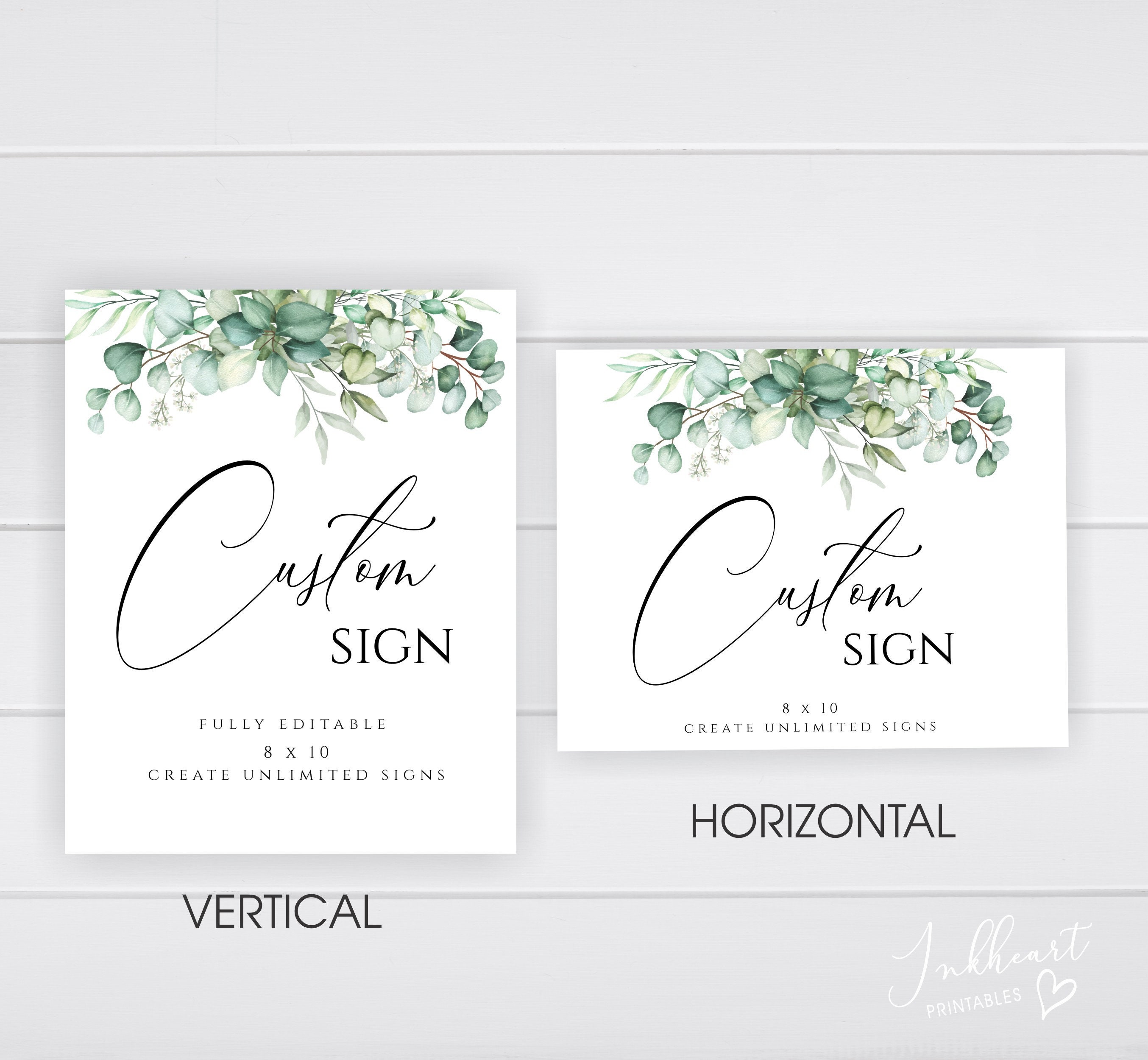 Greenery Custom Sign, Editable Wedding Custom Sign, Printable Custom ...