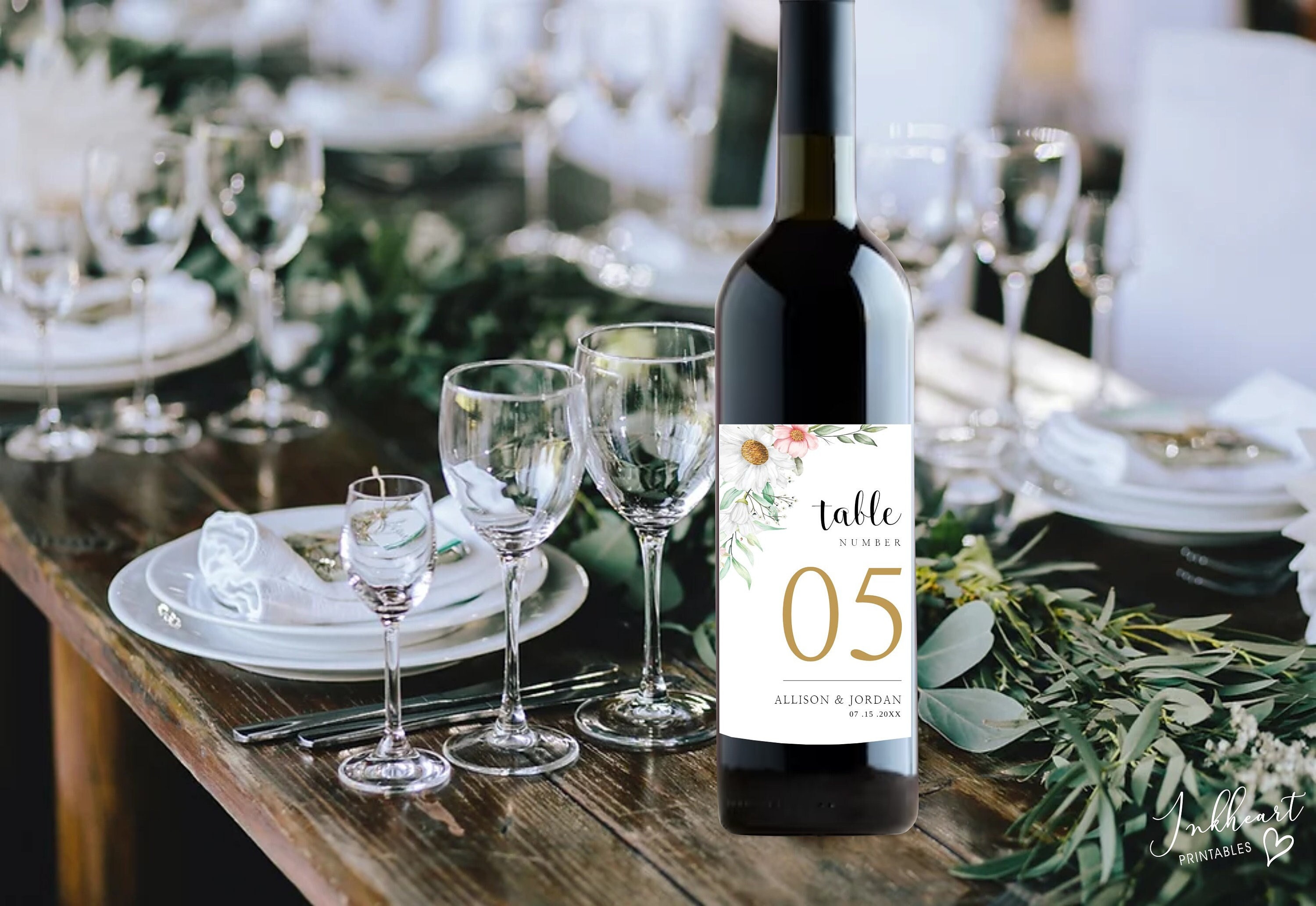 Wine Bottle Table Numbers Labels, Wedding Number Signs for Tables ...