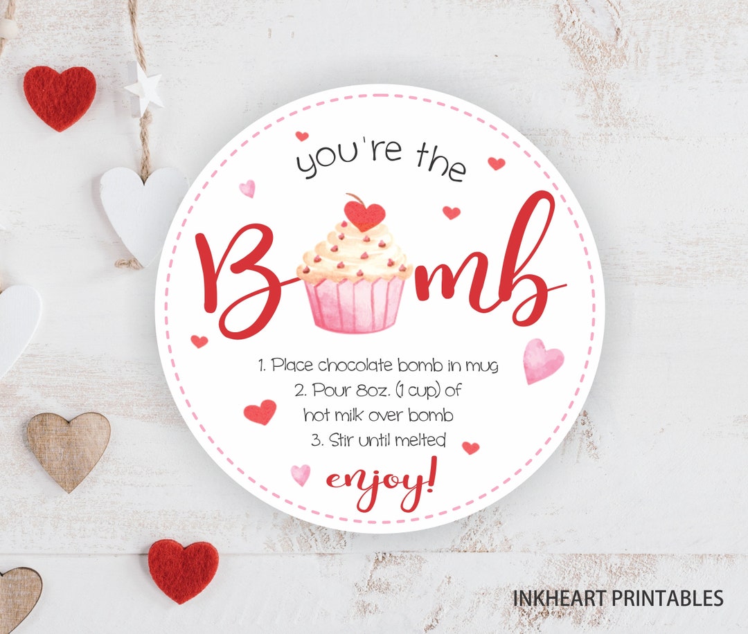 Printable Cocoa Bomb Tag, Hot Chocolate Bomb Tag, Bomb Favor Tags, You ...