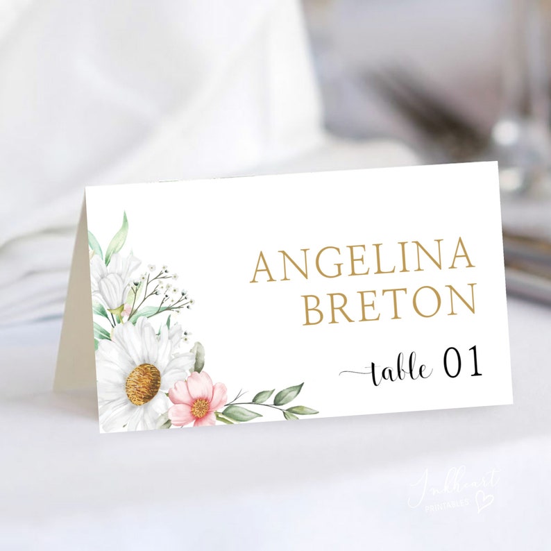 Place Card Template, Editable Place Cards, Table Name Cards, Wedding ...