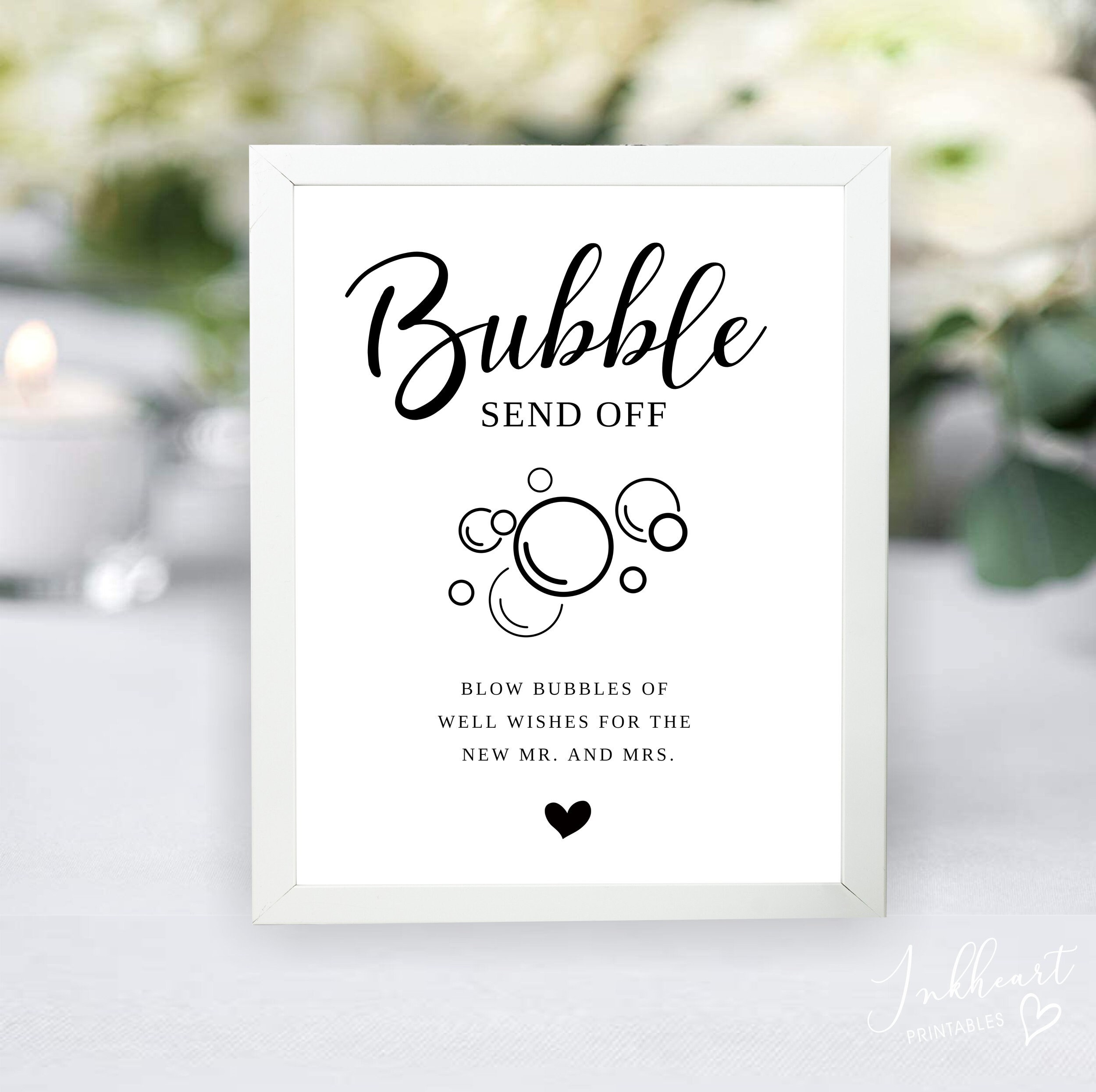 Bubble Send off Wedding Sign, Minimalist Send off Sign, Modern Bubble ...