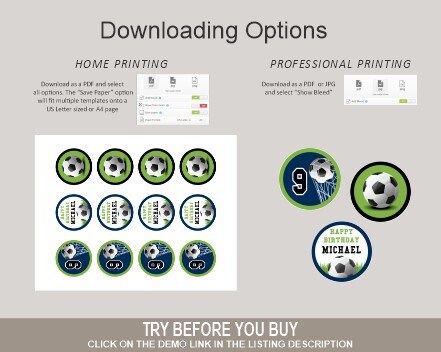 Soccer Birthday Cupcake Topper, Printable Soccer Topper, Soccer Toppers ...