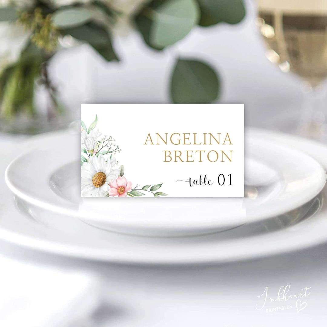 Place Card Template, Editable Place Cards, Table Name Cards, Wedding ...