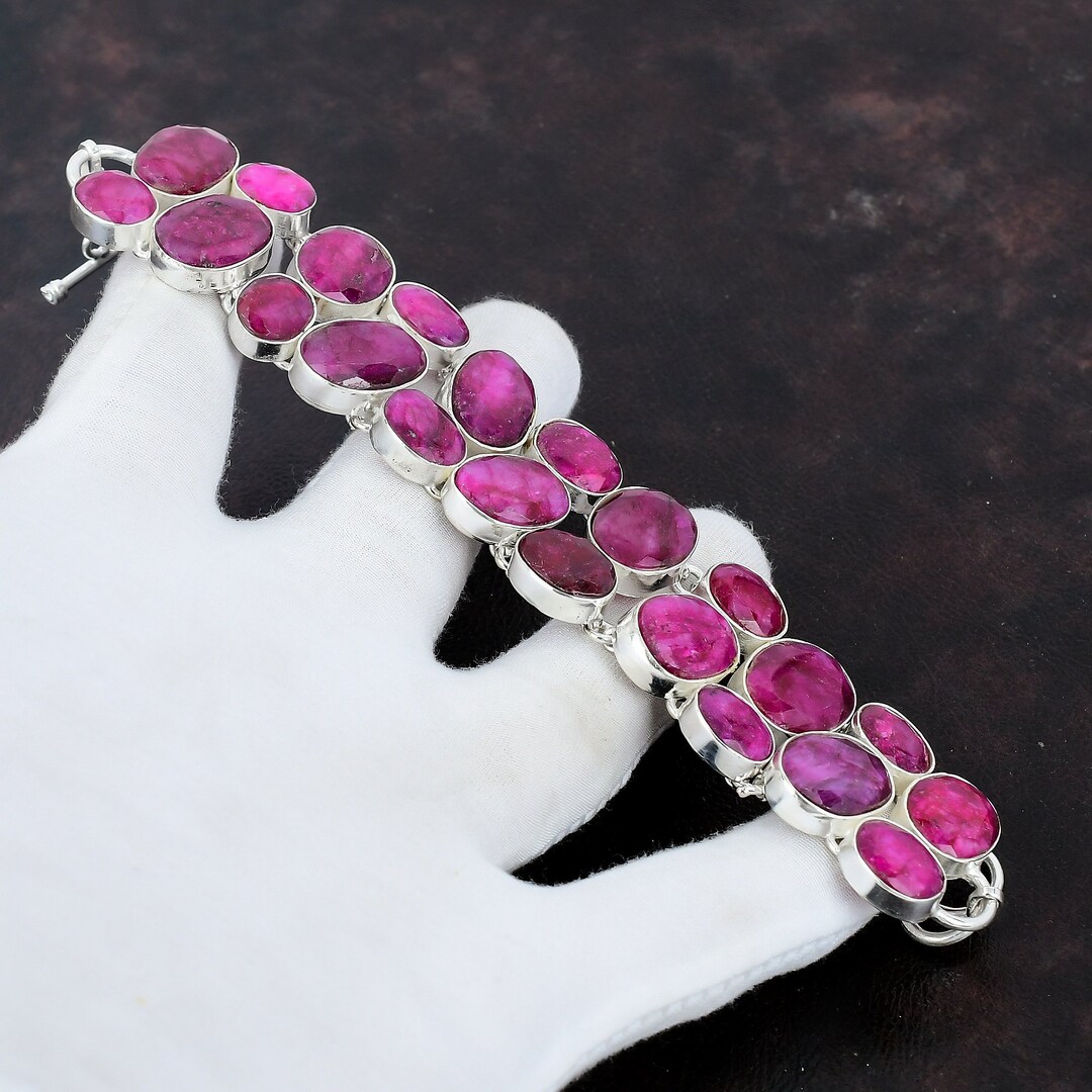 Marvelous Kashmir Red Ruby Gemstone Handmade 925 Sterling Silver ...