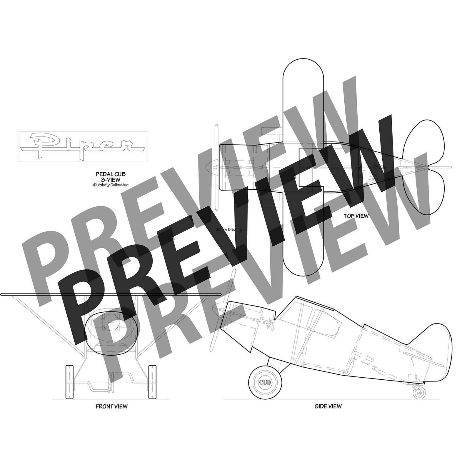 PEDAL PLANE Piper Cub Plans - Etsy